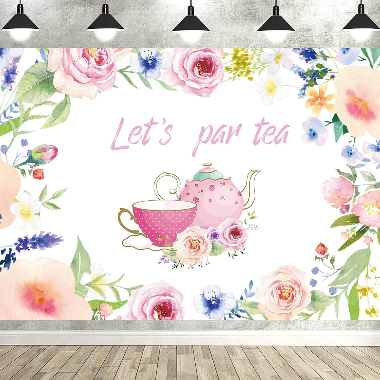 Amazon.com : Let's Par Tea Photography Backdrop 5x3FT Tea Time Photo ...
