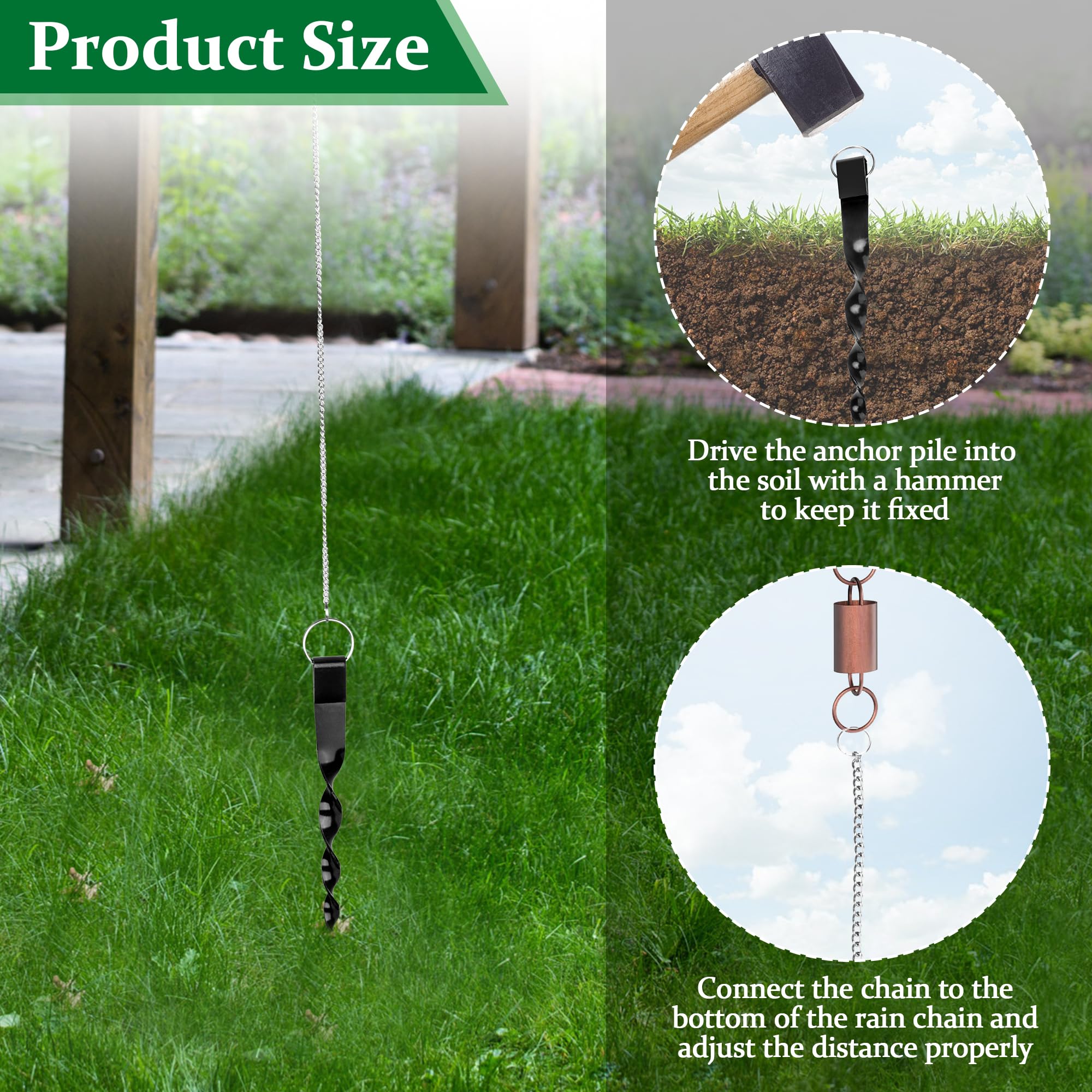 Snapklik.com : Rain Chains Direct Ground Anchor-13 Rain Chain ...