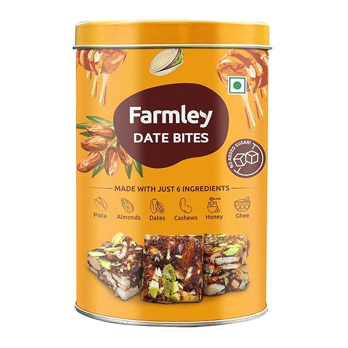 Farmley Date Bites I 180 gram I Dates Barfi Made with Dates, Pista ...