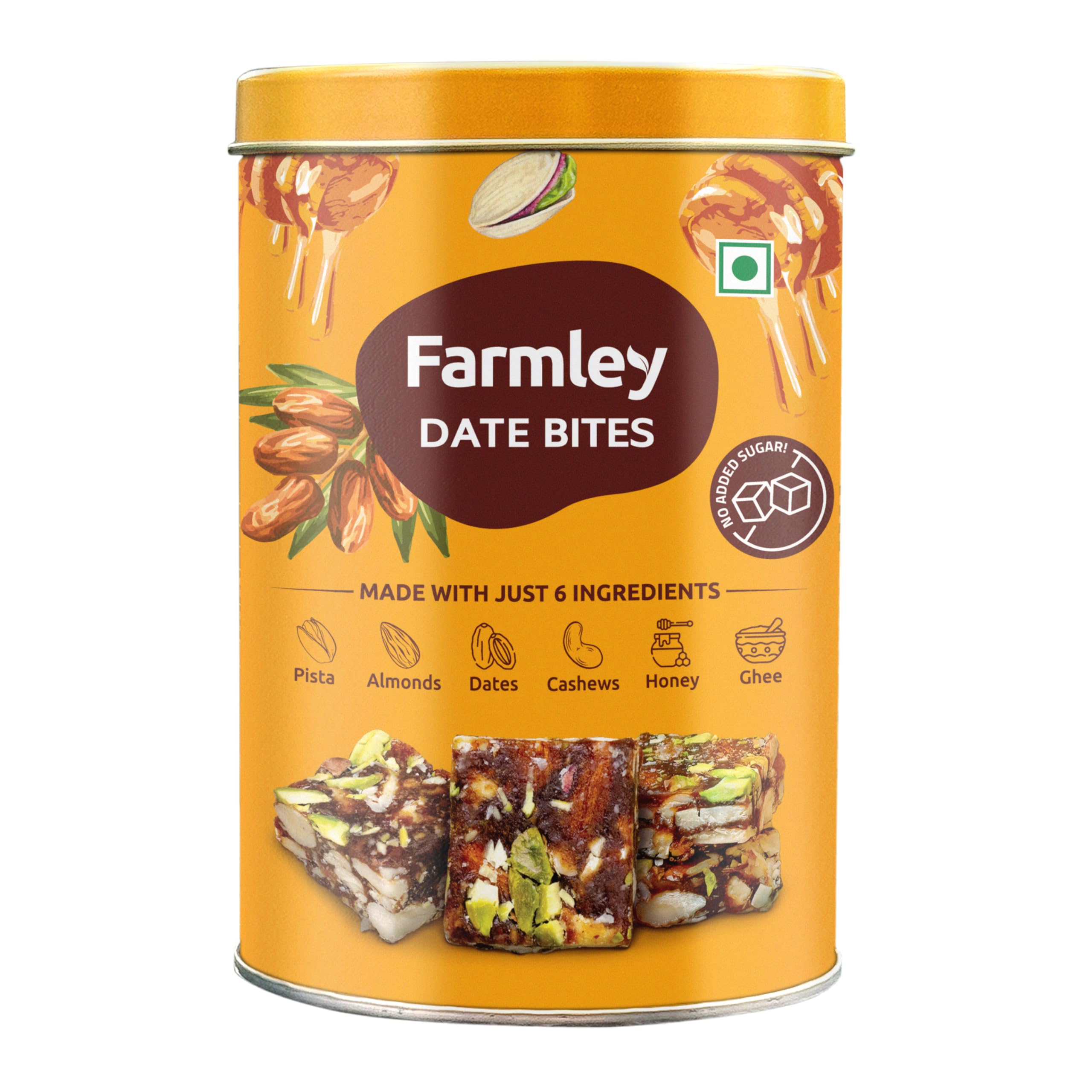 Farmley Date Bites I 180 gram I Dates Barfi Made with Dates, Pista ...