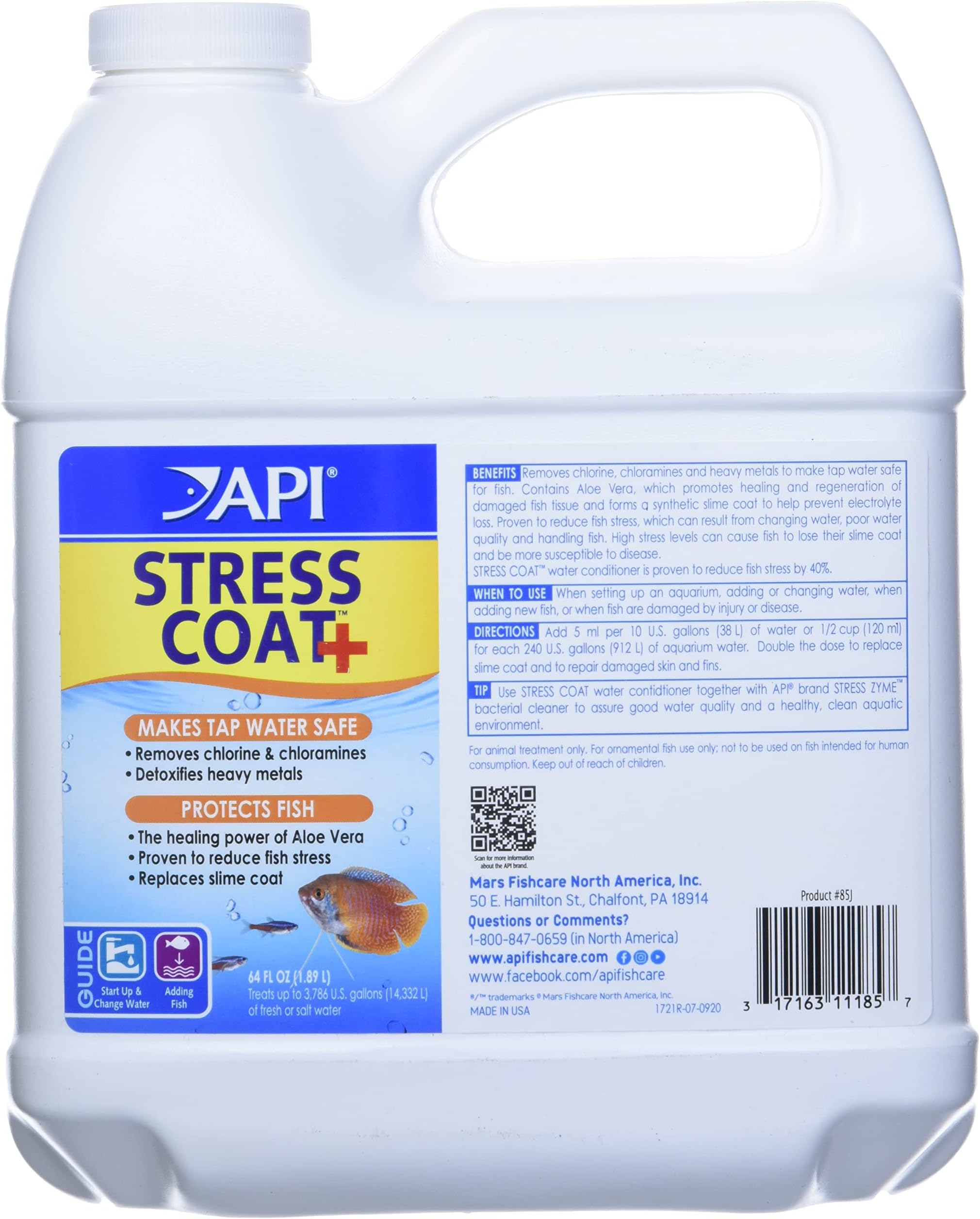 API Stress Coat Aquarium Water Conditioner, 1.9 Liter Bottle : Amazon ...