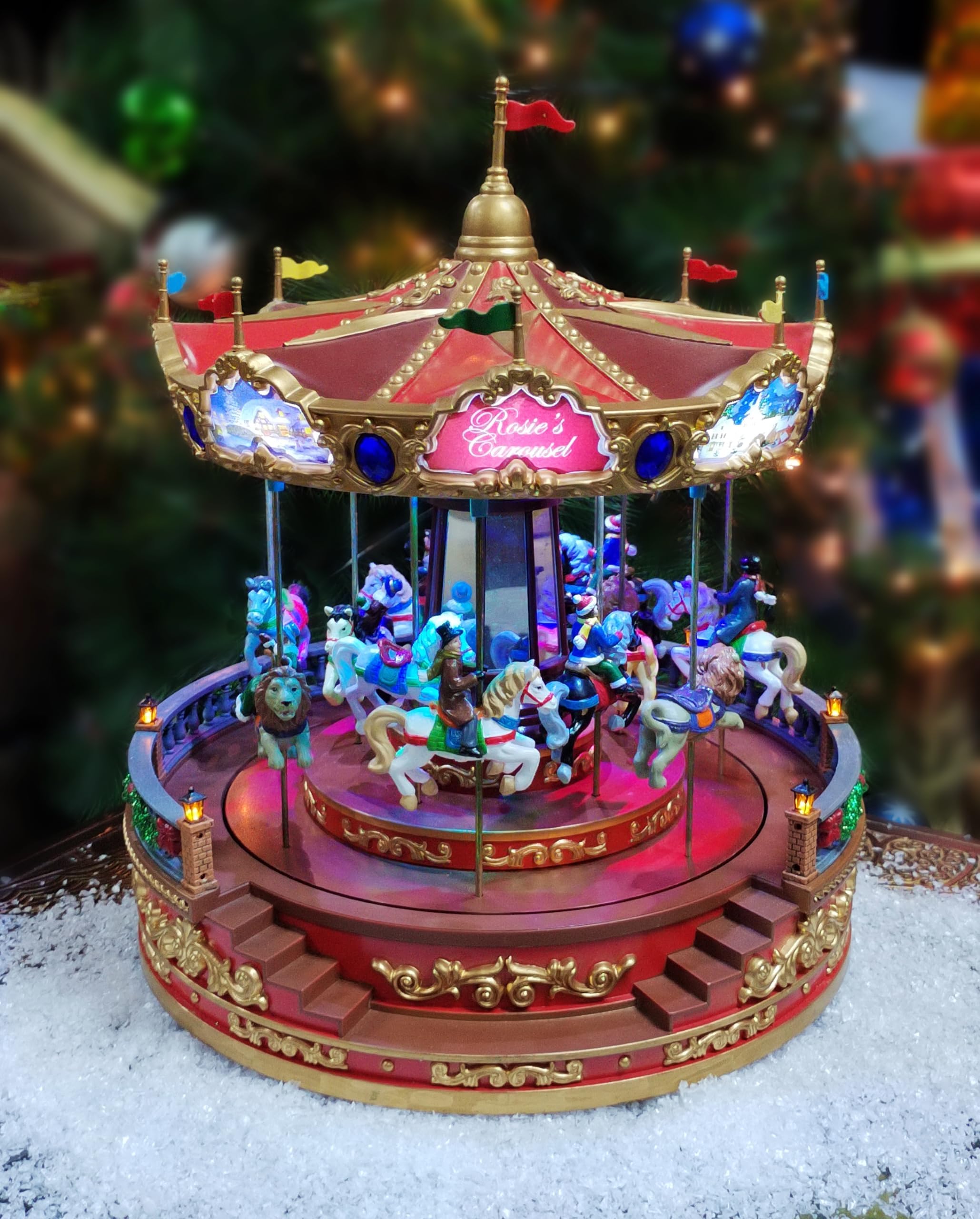 Amazon.com: Mr. Christmas Vintage Carousel Christmas Decoration with ...