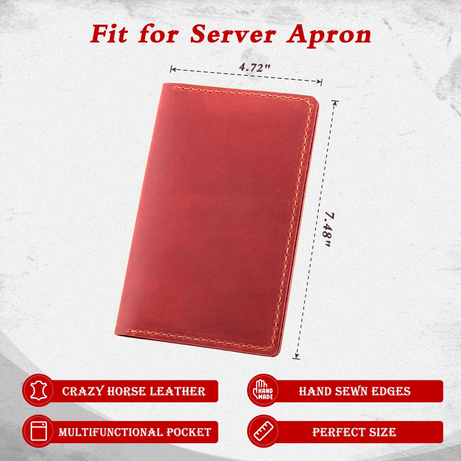 Snapklik.com : Fasjosma Server Books For Waitress,Leather Restaurant Guest Check Presenters Card ...