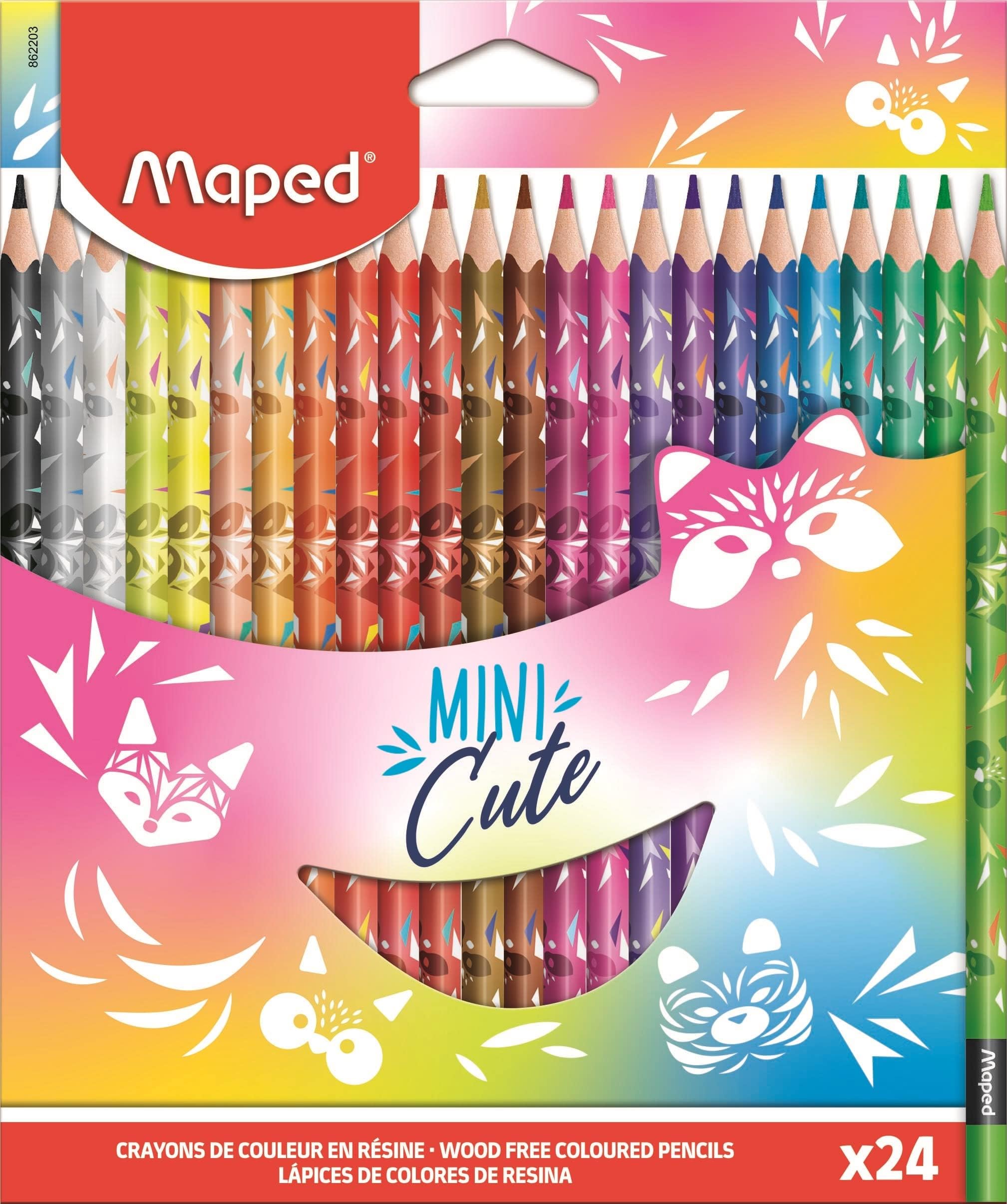 Maped - Mini Cute Collection Coloured Pencils - 24 Cute Colouring ...
