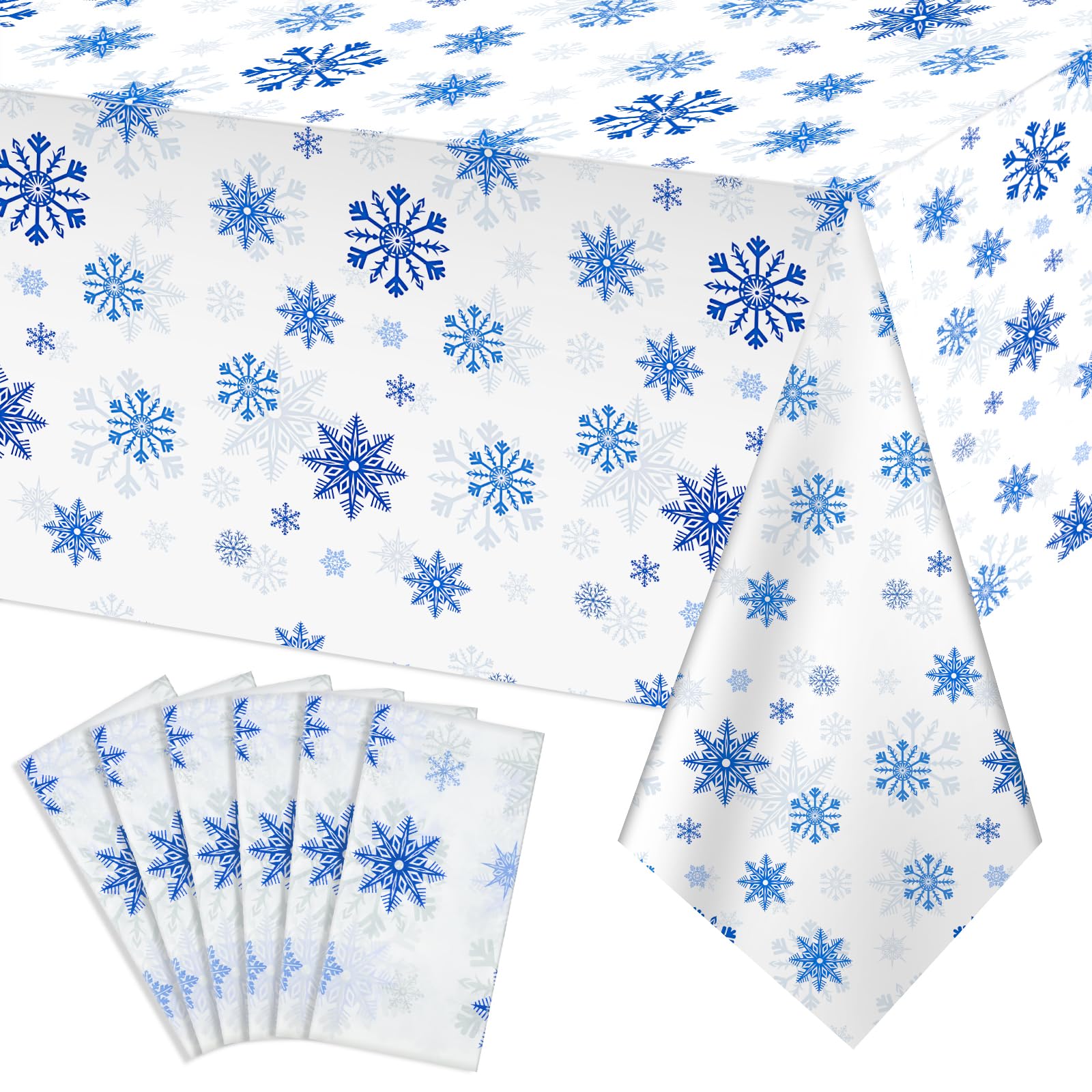 Amazon.com: 6 Pack Christmas Snowflake Tablecloths, 54 x 108 inch ...