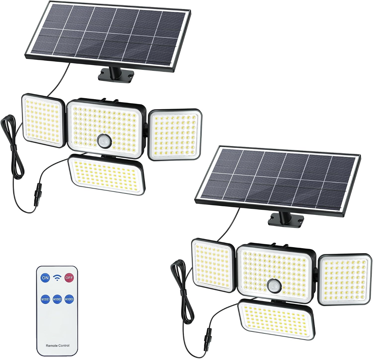 JACKYLED Solar Lights Outdoor, 4000mAh Security Lights with Larger ...