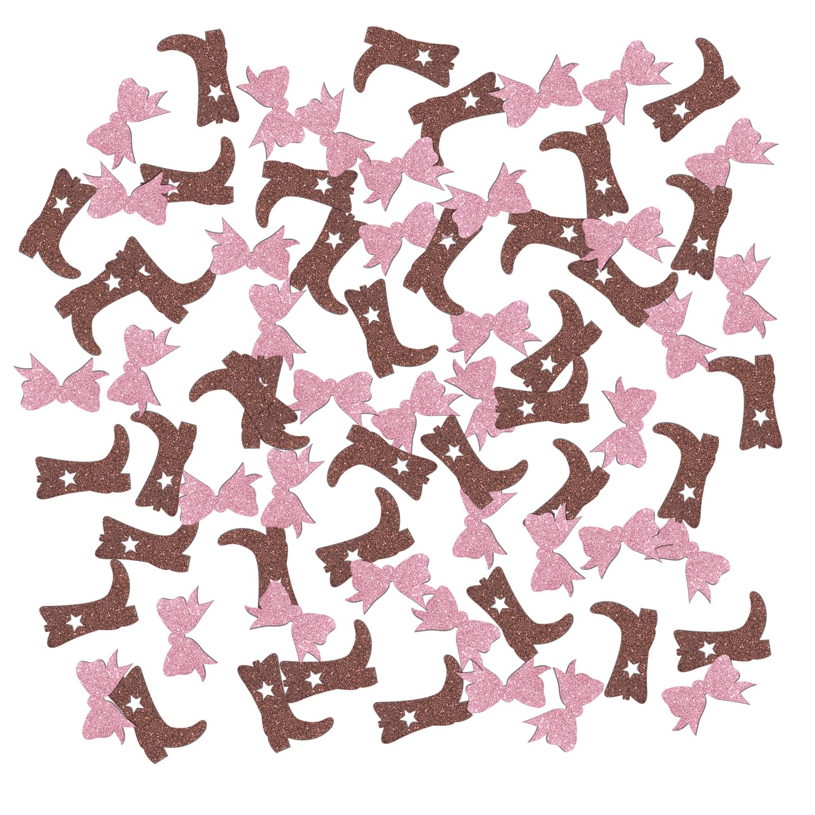 Amazon.com: Boots or Bows Confetti Glitter, Baby Shower Table Confetti ...
