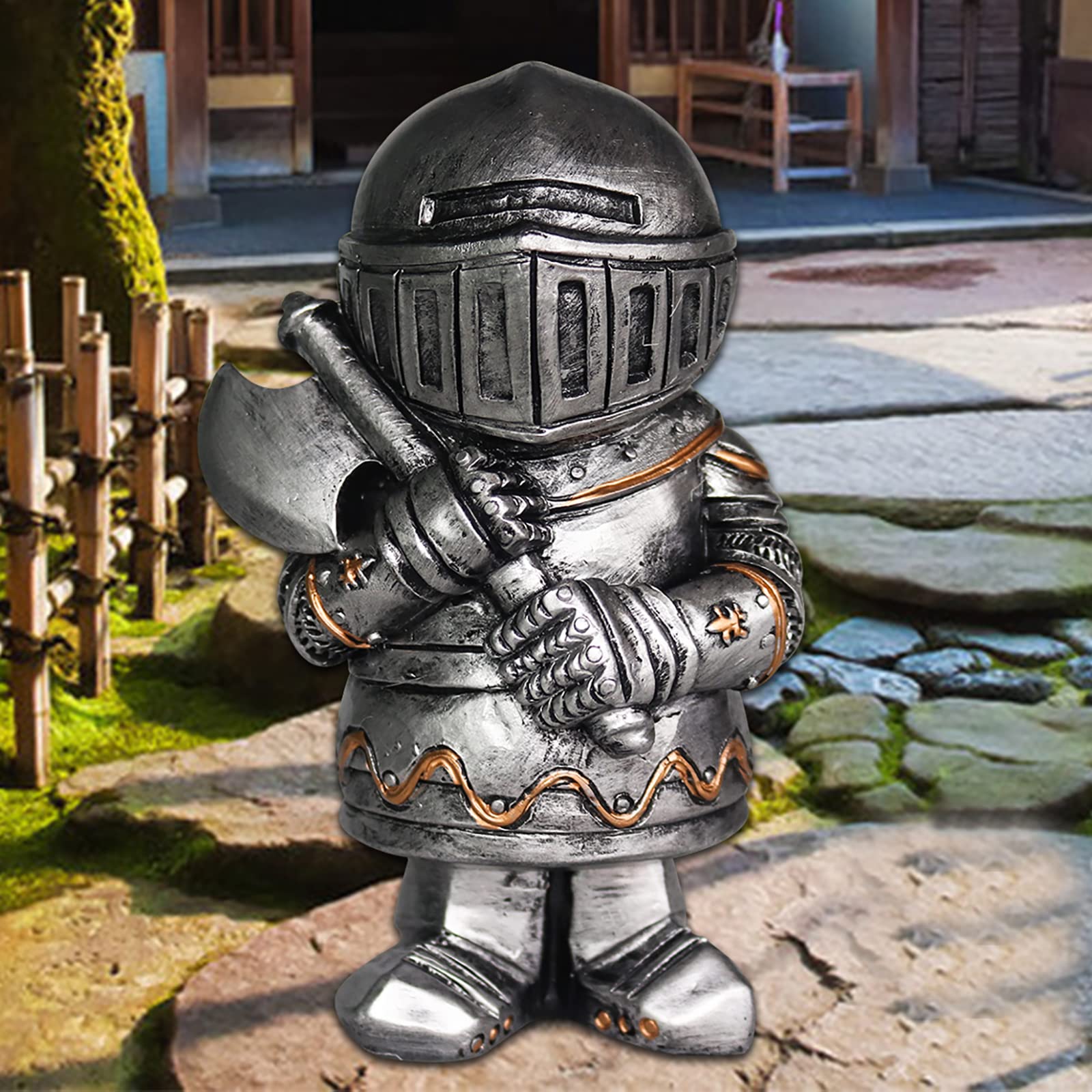 Snapklik.com : Nezababy 4 Pcs Knight Gnomes Guard Garden Statue ...