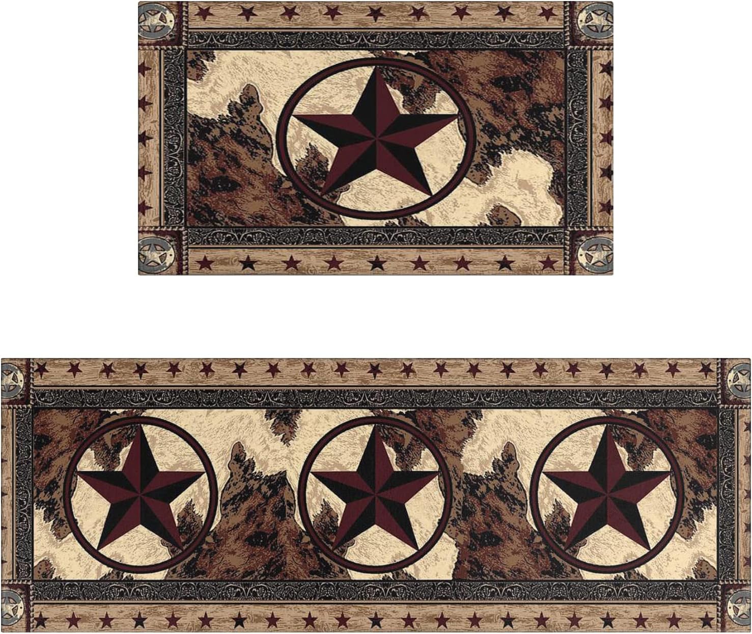 Amazon.com: MATEKULI Long Runner Rug,Western Texas Star Vintage Style ...