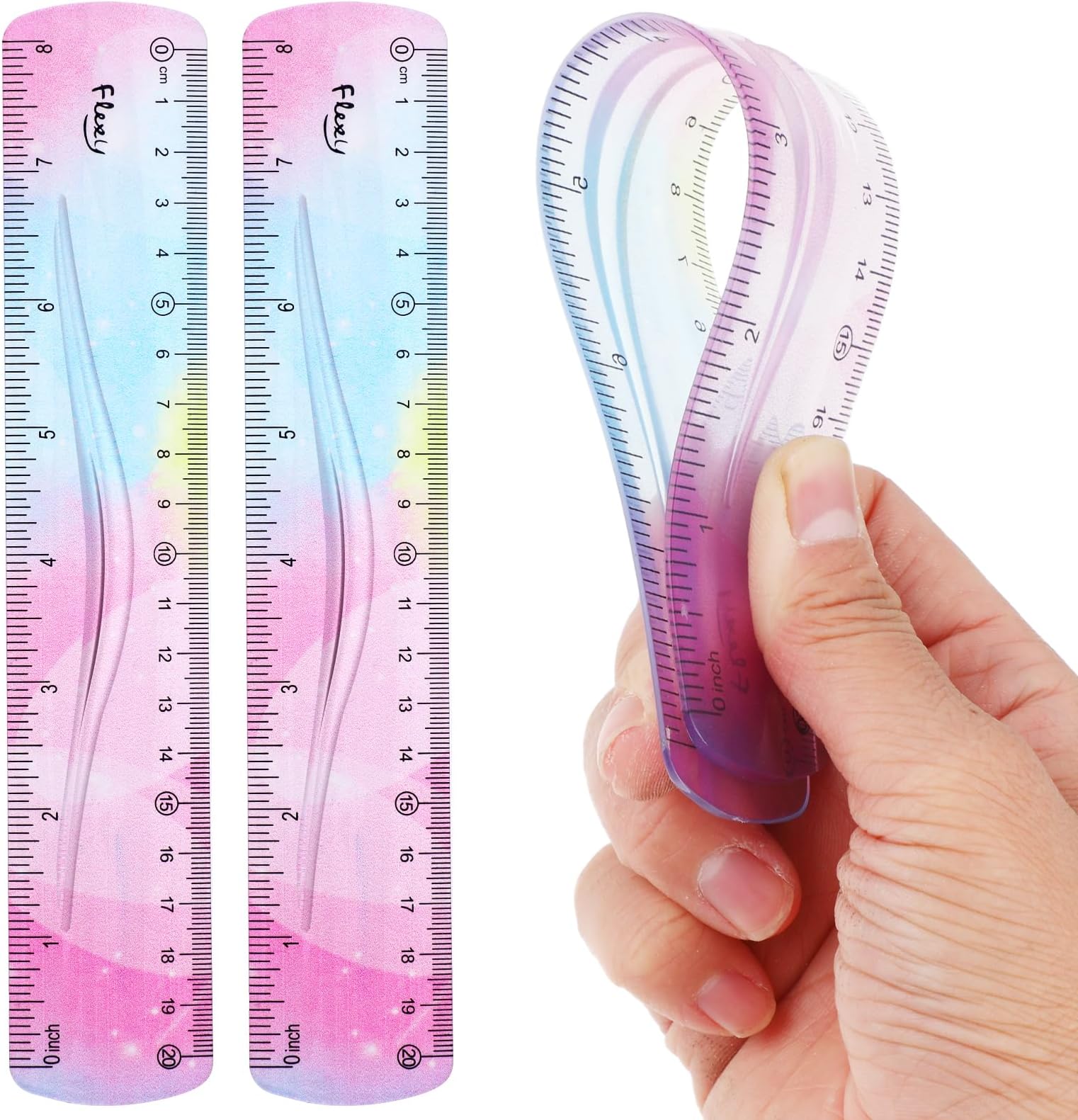 Amazon.com: 8 inches Plastic Ruler Straight Ruler Plastic Measuring ...