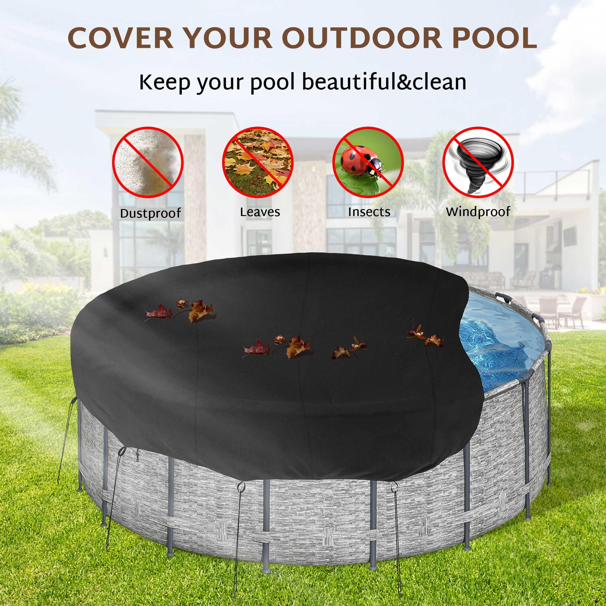 Snapklik.com : iBirdie Outdoor Above Ground Pool Cover For 8 Feet Round ...