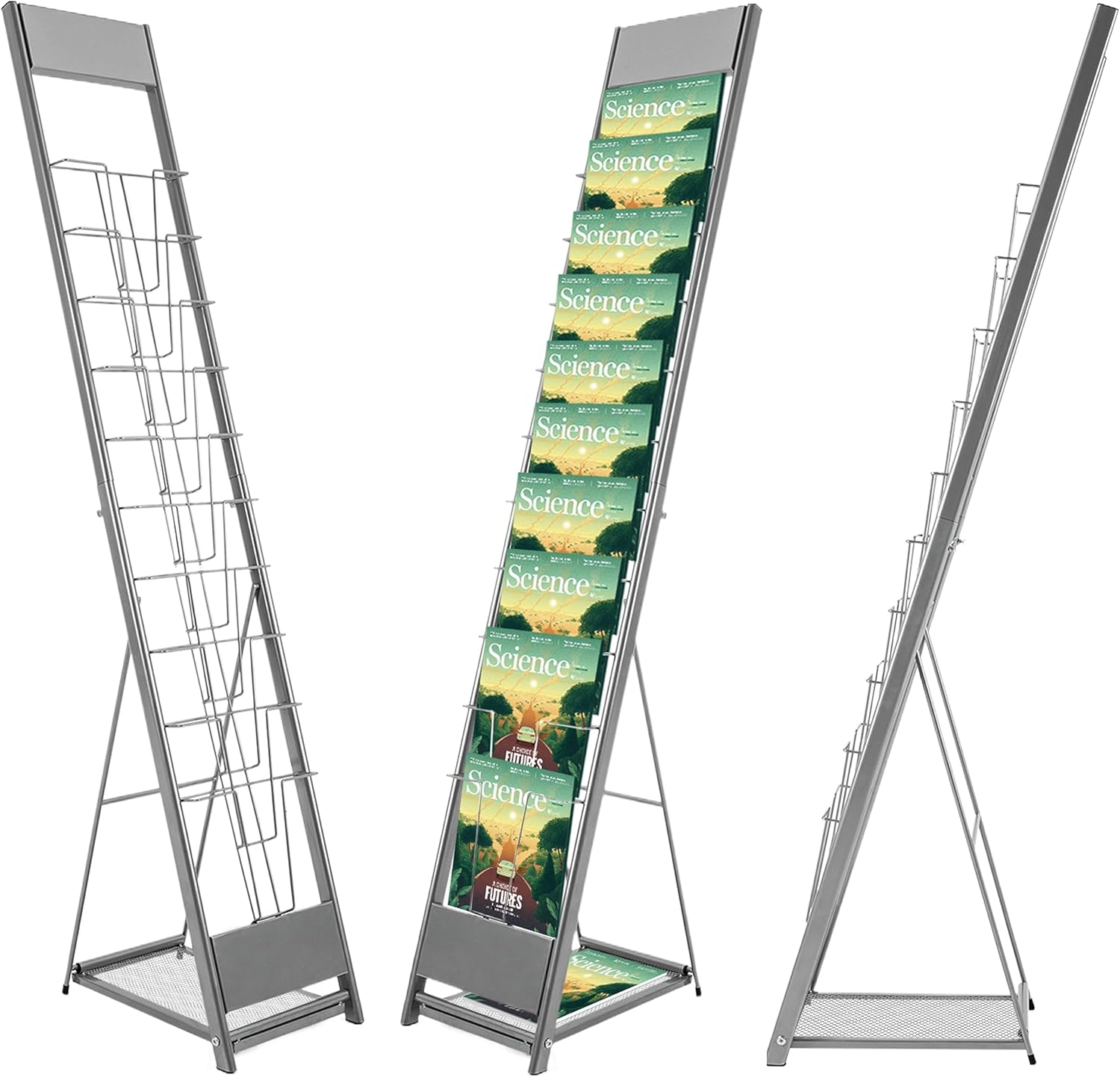 Amazon.com: kunghei 10 Tiers Portable Magazine Rack Book Brochure ...