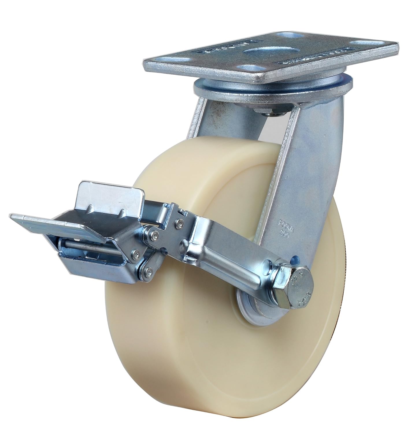 FOOT MASTER GF-200-BSF-MCD Heavy Duty Caster, 200 mm MC Nylon Wheel ...