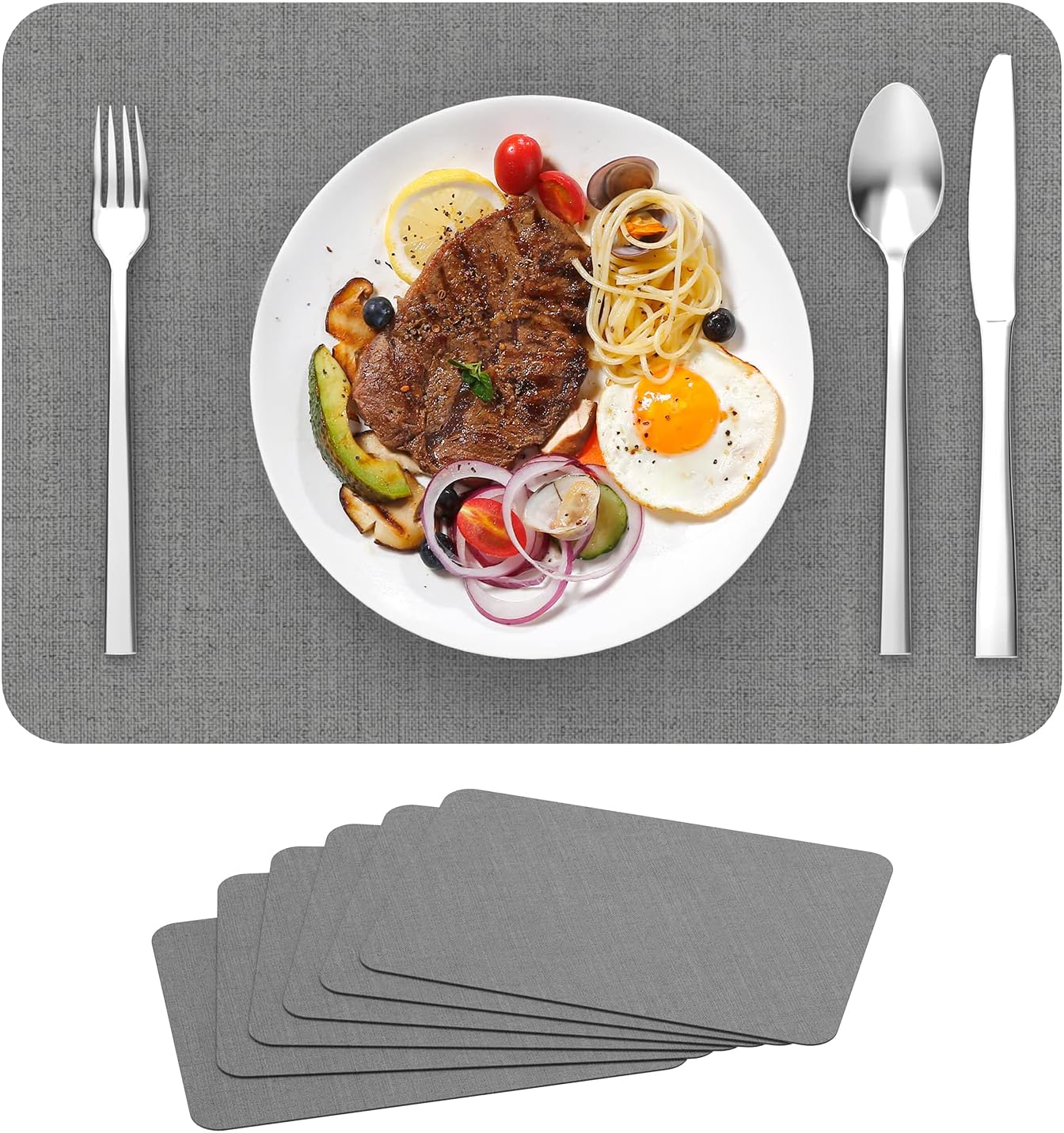 Juego de 6 manteles individuales impermeables para mesa de comedor ...