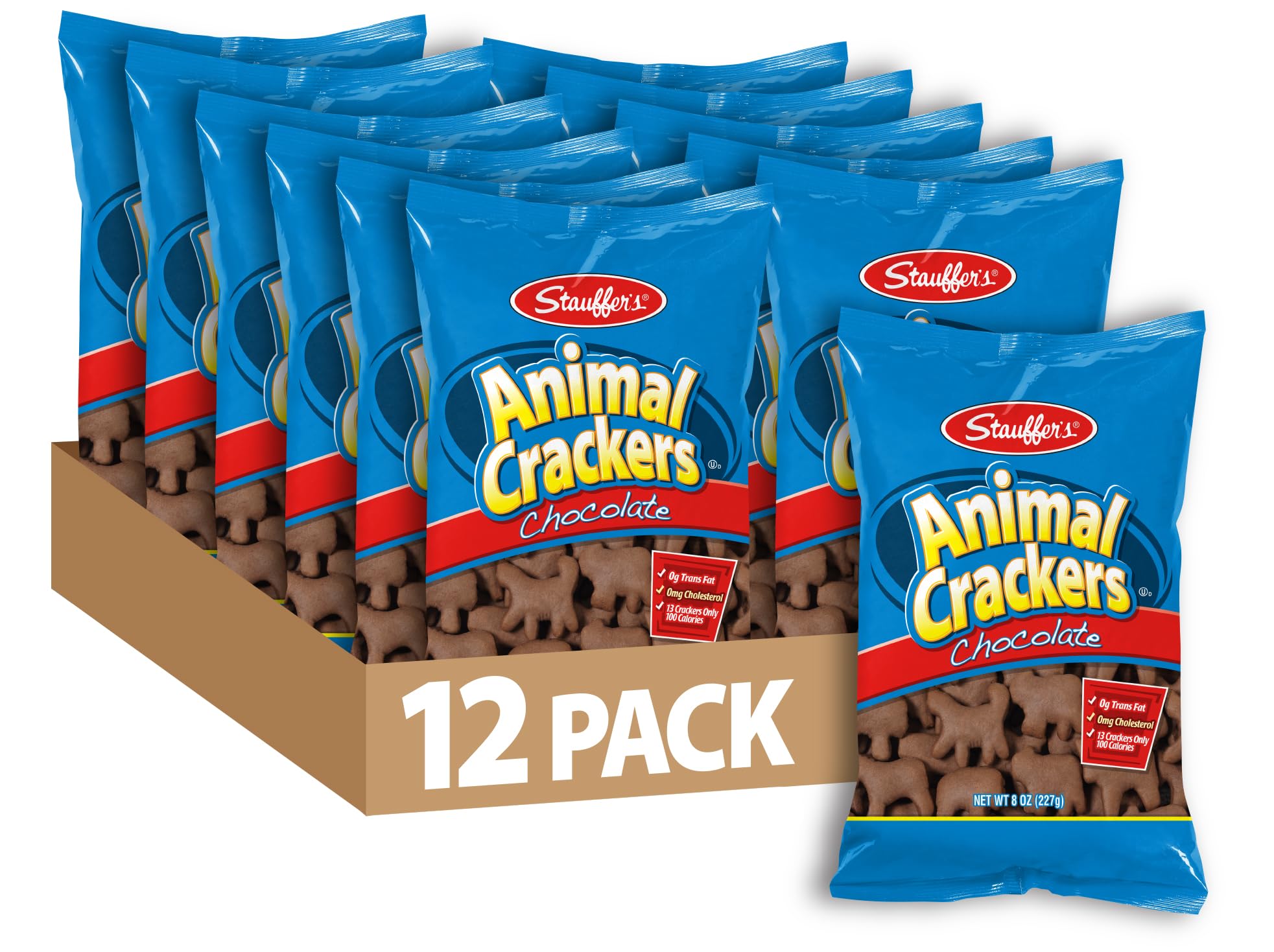 Amazon.com : STAUFFERS Chocolate Animal Crackers - 12 Count, 8oz Bags ...