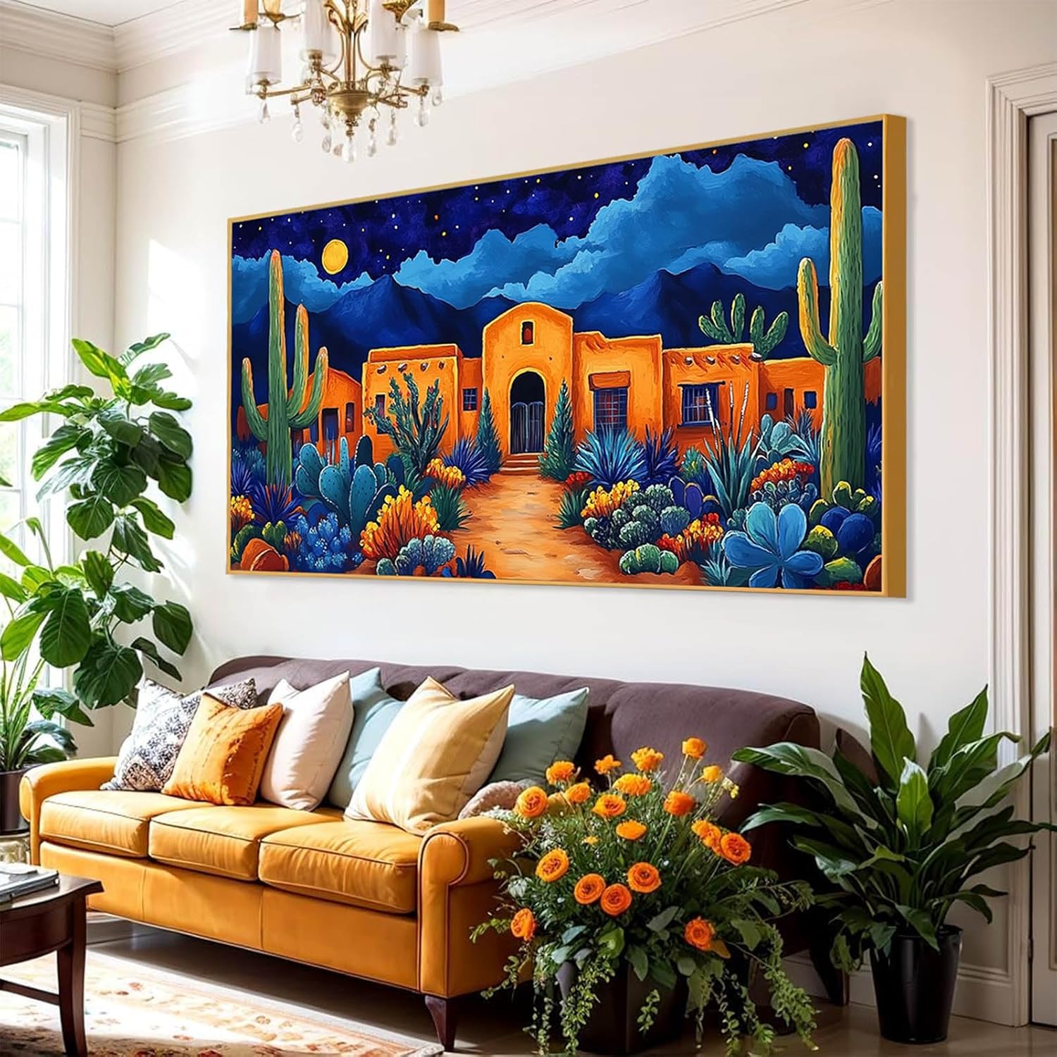 Amazon.com: Southwest Desert Canvas Wall Art, Southwestern Desert Scene ...