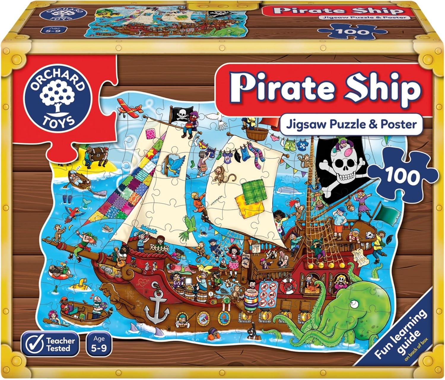 Orchard Toys Pirate Ship Jigsaw Puzzle, 100-Piece Puzzle, Includes ...