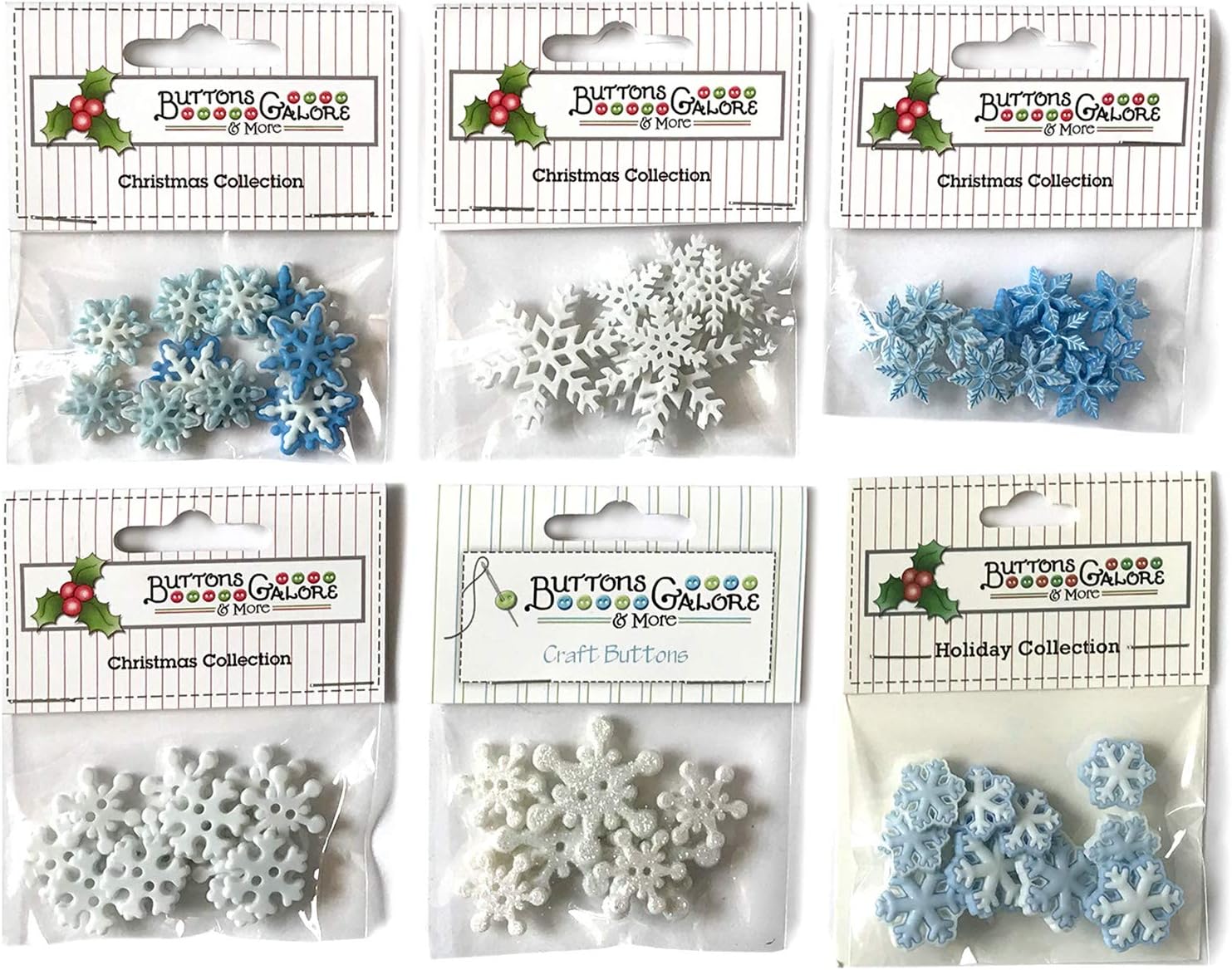 Amazon.com: Buttons Galore 100 Snowflake Buttons - Super Value Pack for ...