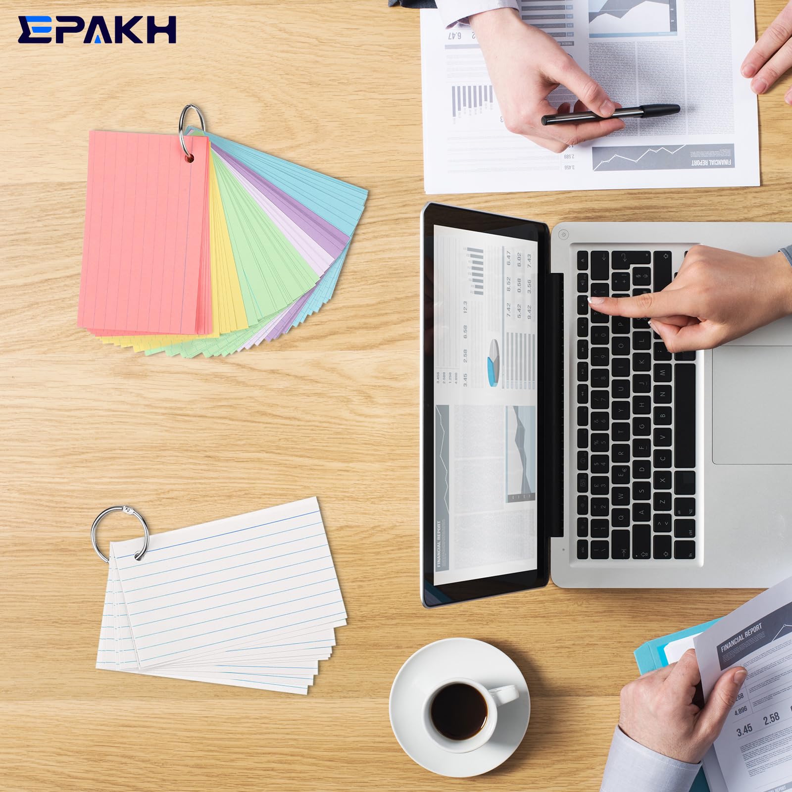 Snapklik.com : Epakh 300 Pieces Lined Index Cards 180 GSM Thick Flash Cards
