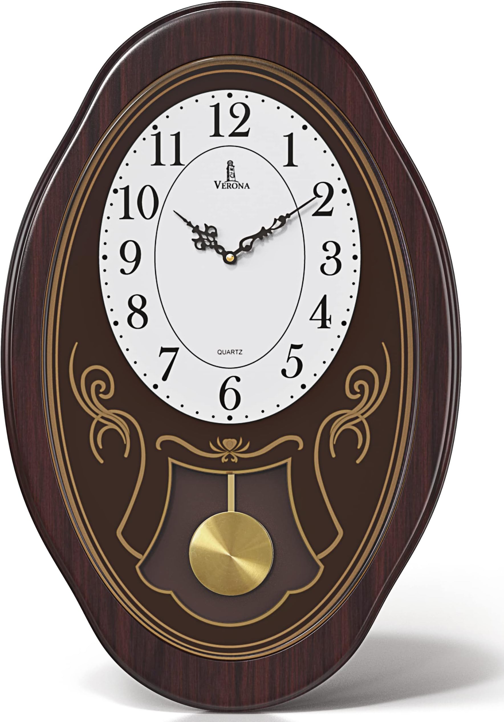 Amazon.com: YUNTIMESS Chiming Wall Clock with Pendulum - Pendulum Wall ...