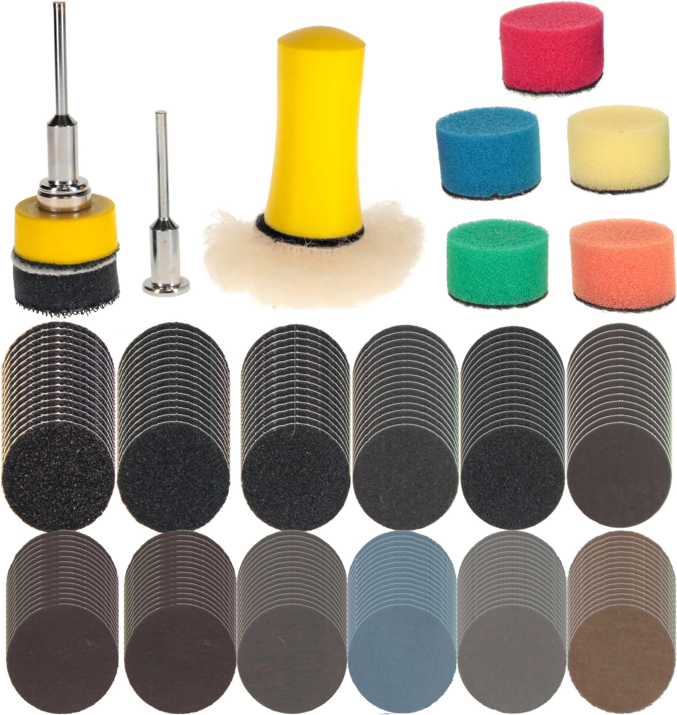 Dura-Gold Bowl Sander Tool Kit with 1" & 2" Hook & Loop Backing Pads ...