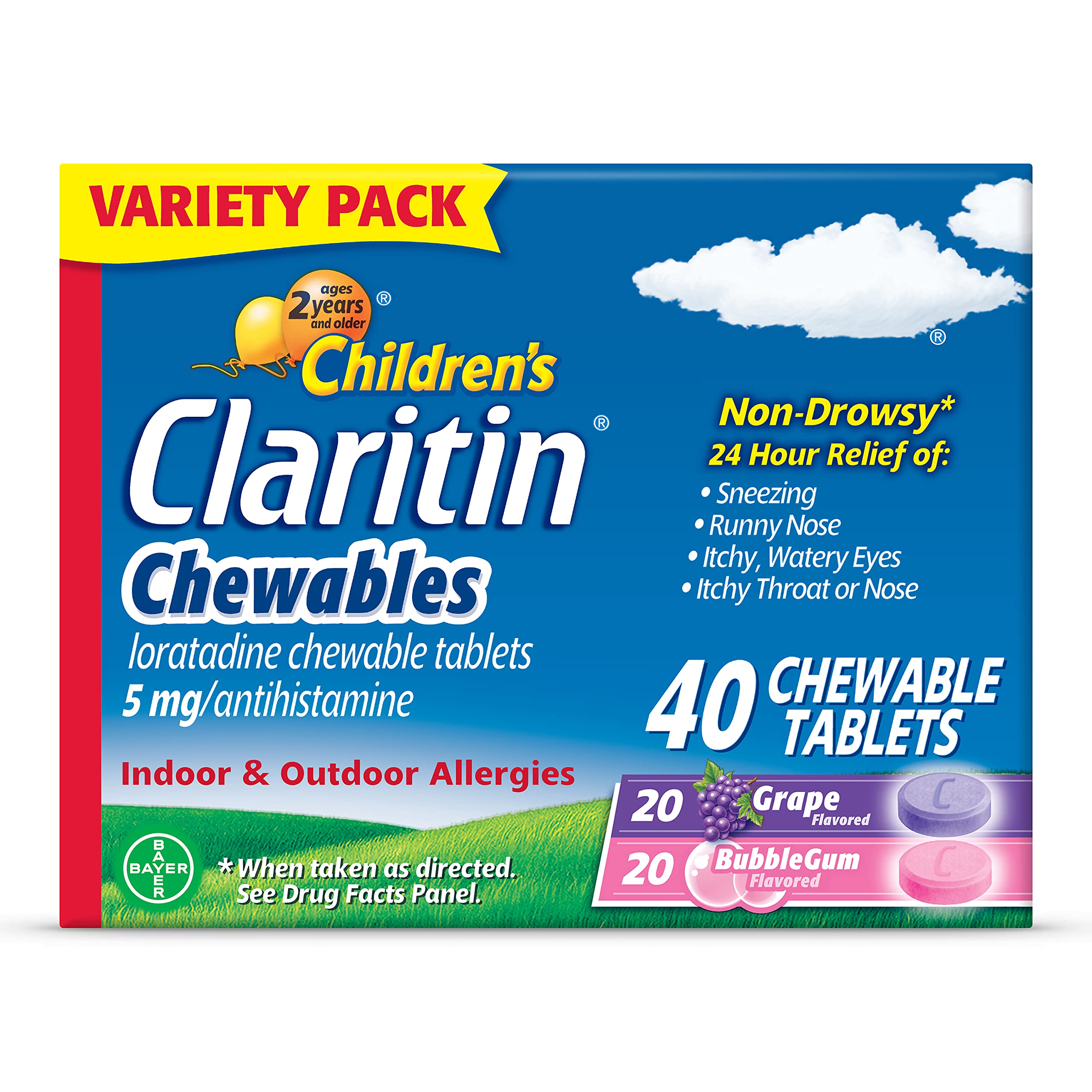 Buy ClaritinChildren’s Chewables, 24-Hour Non-drowsy Kids y in Grape ...