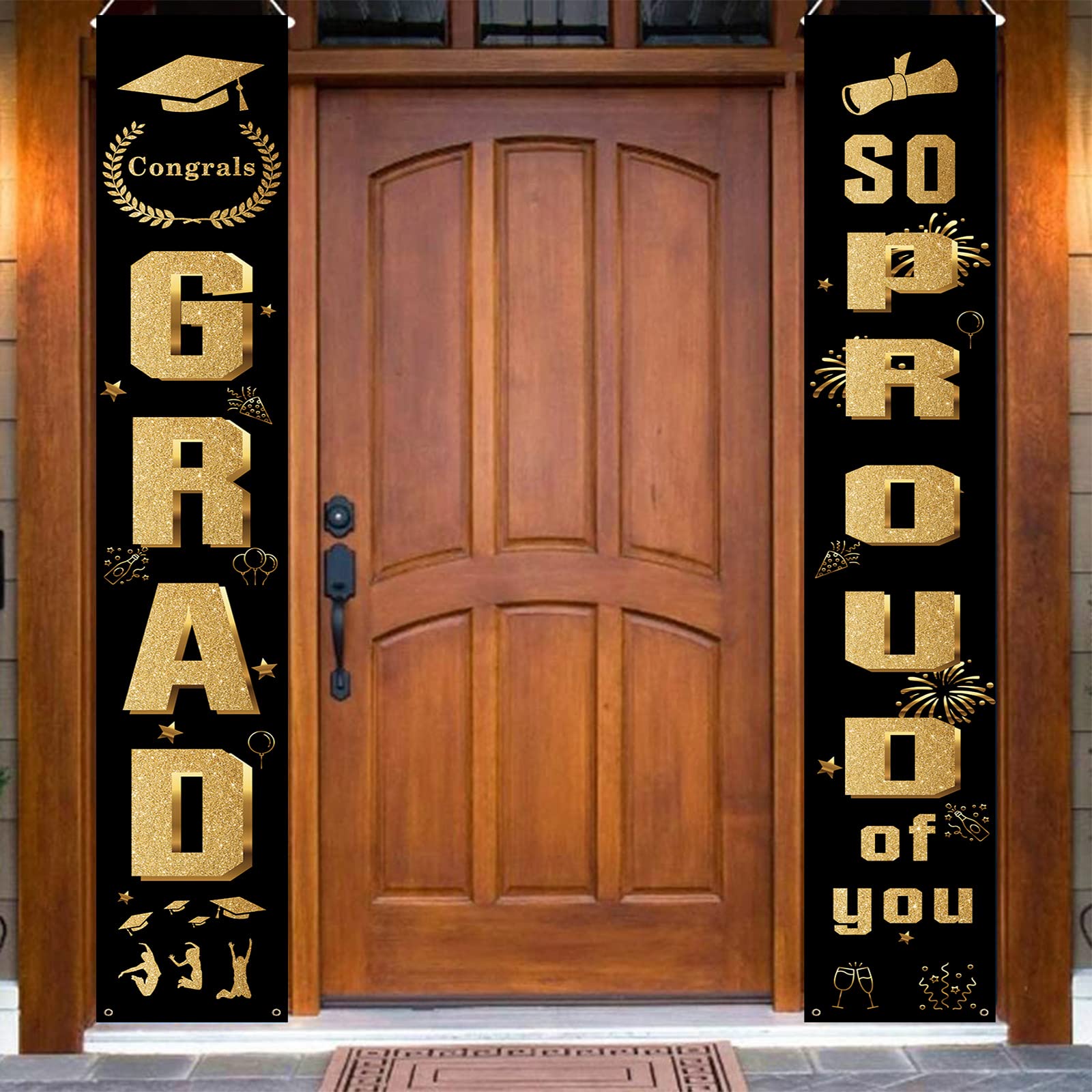 Buy 2022 Congrats Grad Porch Sign, Graduation Decorations 2022, Black ...
