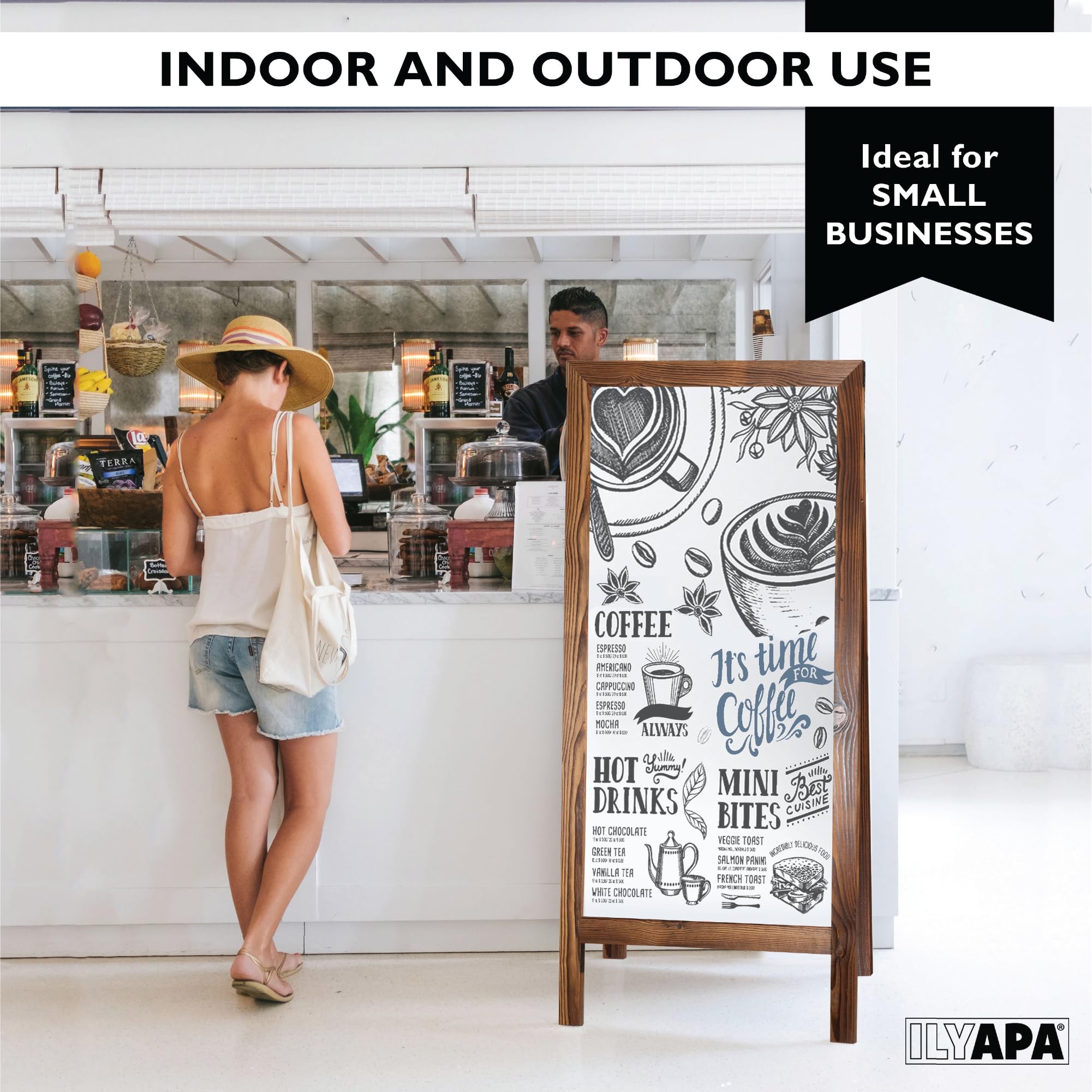 Snapklik.com : Ilyapa Wooden Dry Erase A Frame Sign - Magnetic ...