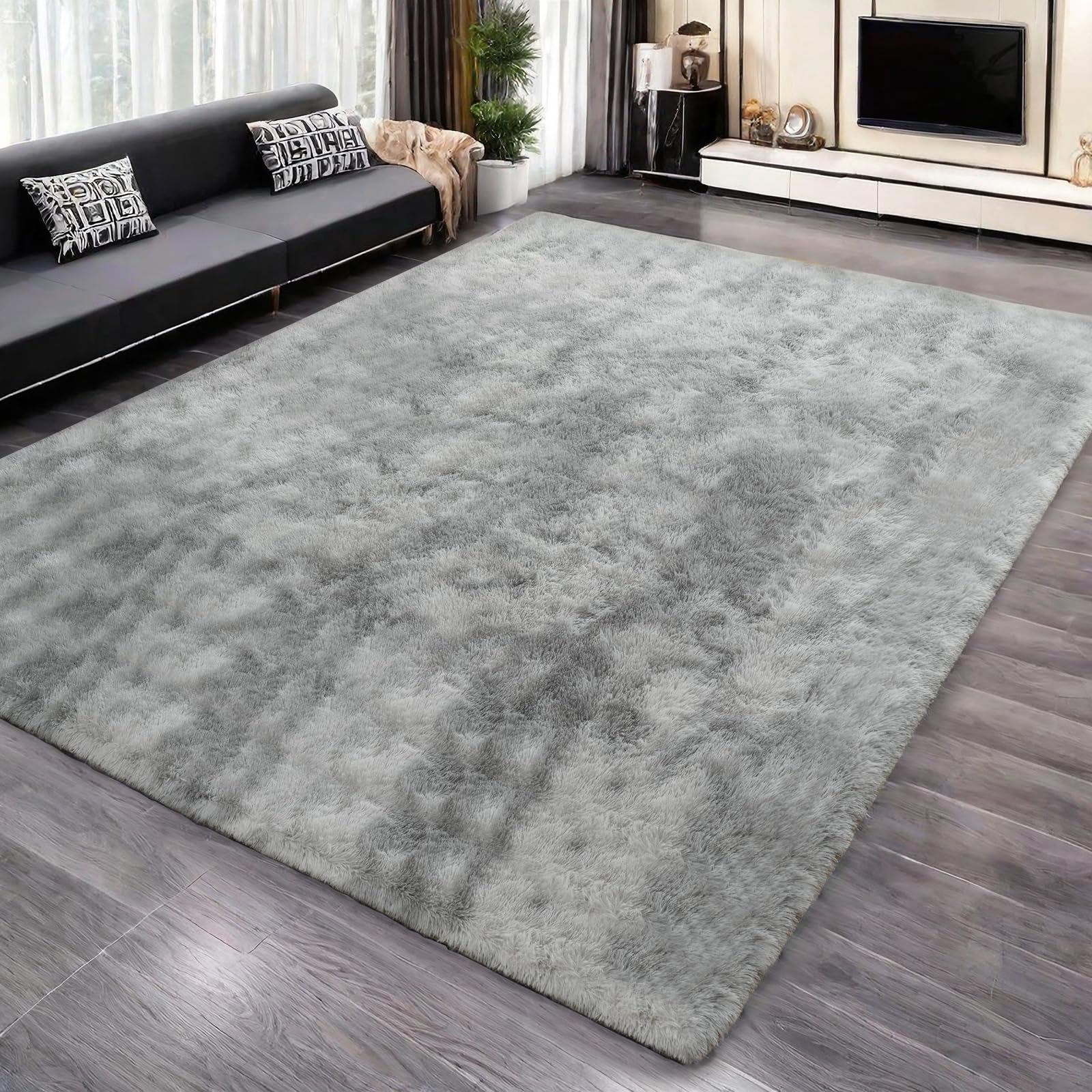 Yuanlne Rugs Living Room 160x230cm, Grey Area Rugs for Bedroom ...