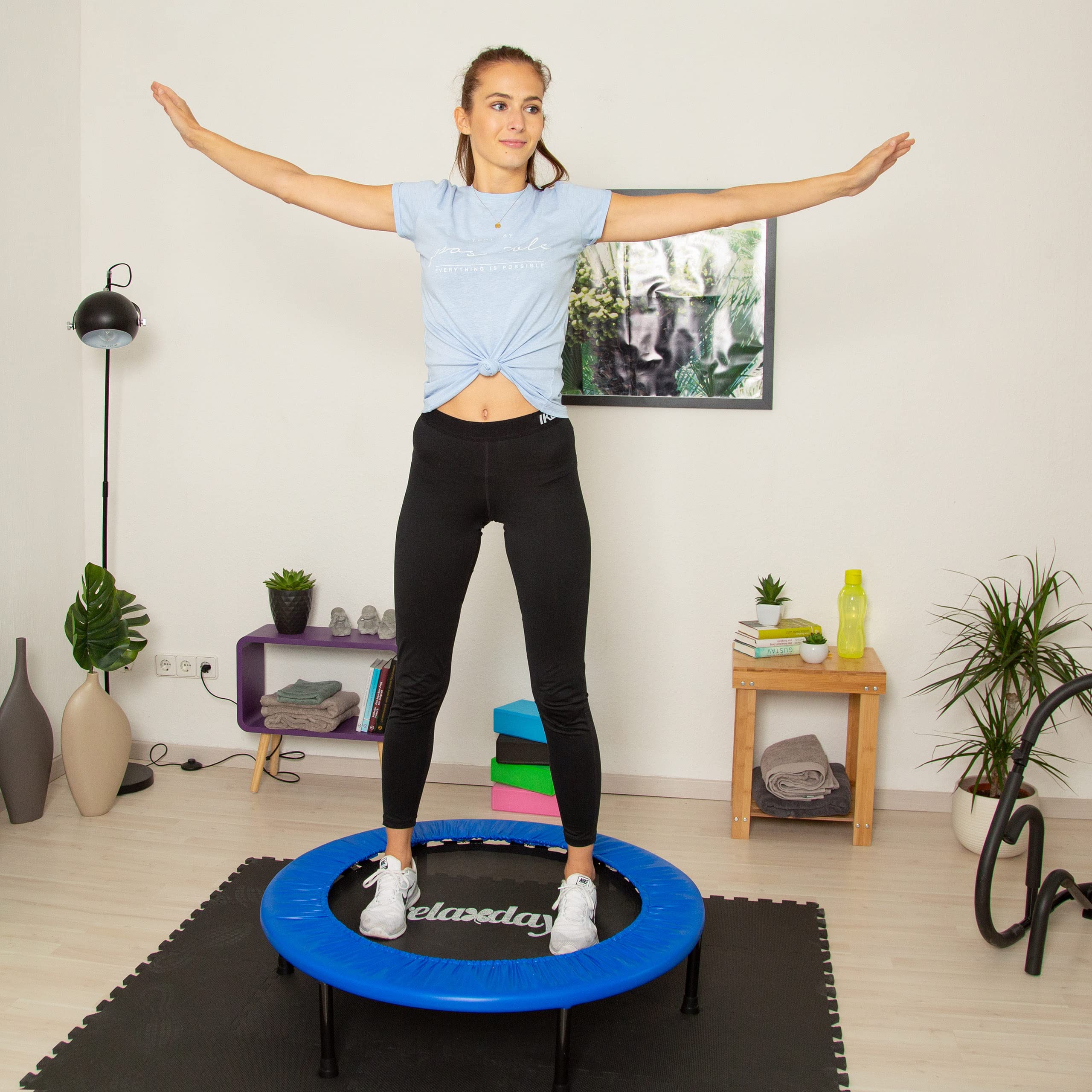 Relaxdays Fitness Trampoline Aerobic Tot 100 Kg
