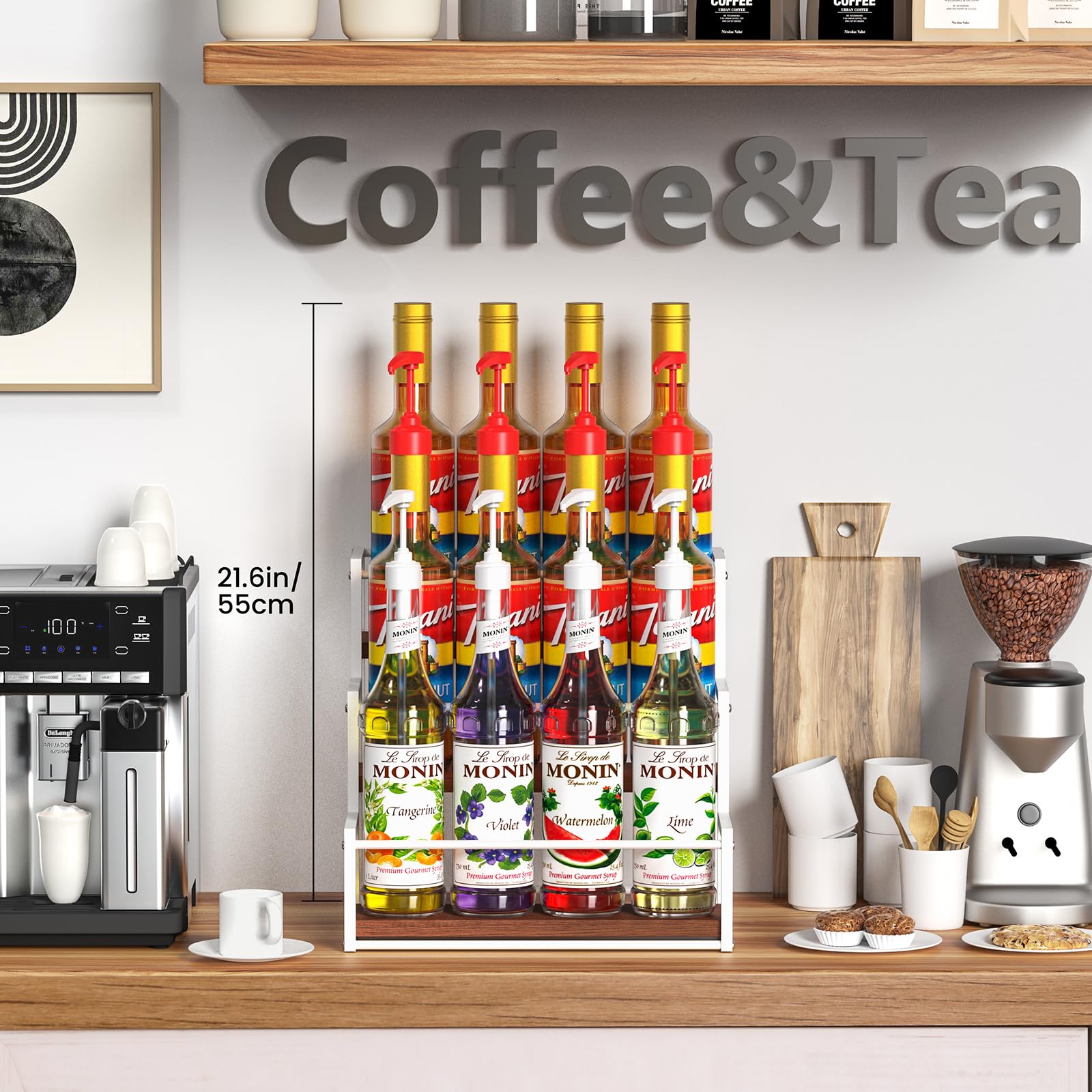 Snapklik.com : THYGIFTREE Coffee Syrup Rack Organizer 3-Tier 12 Syrup ...