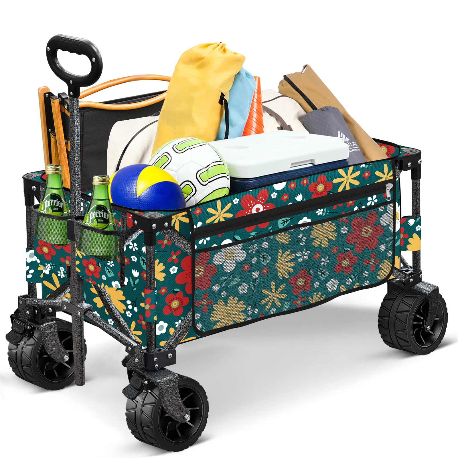 Amazon.com: UntilPlan 200L Collapsible Wagon, Cute Pattern Print Heavy ...