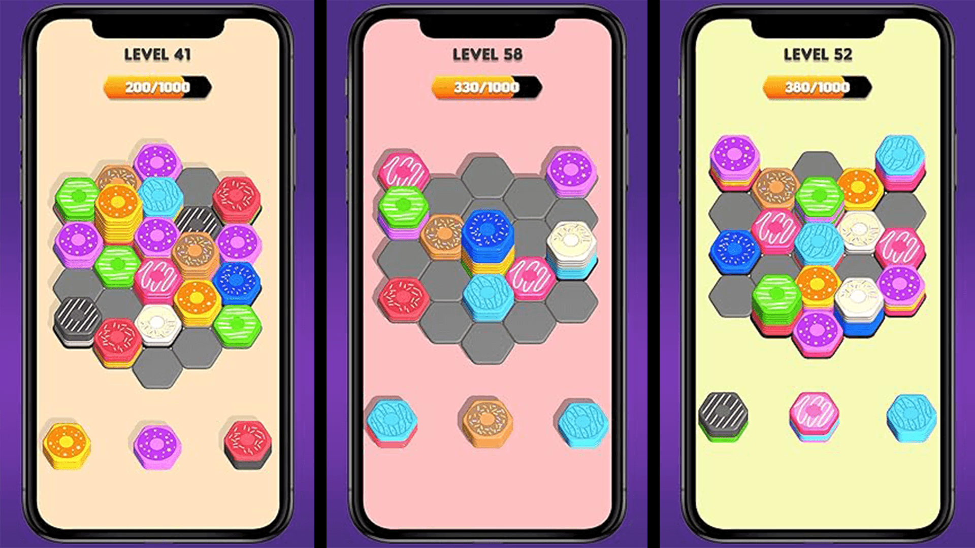 Hexa Sort Donut Stack Puzzle: Hexa Donut Sort Merge Master - Hexa Color ...
