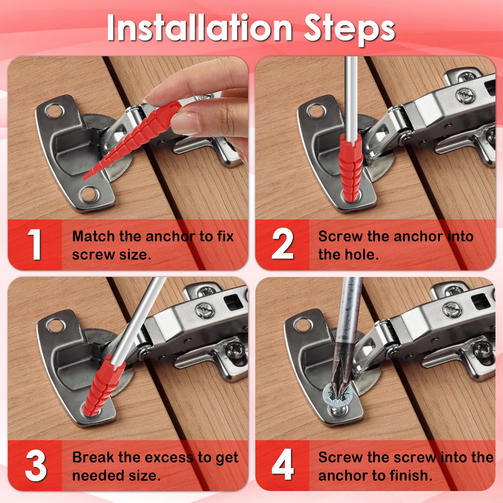 Snapklik.com : 25PCS Stripped Screw Hole Repair Kit For Wood, Door ...