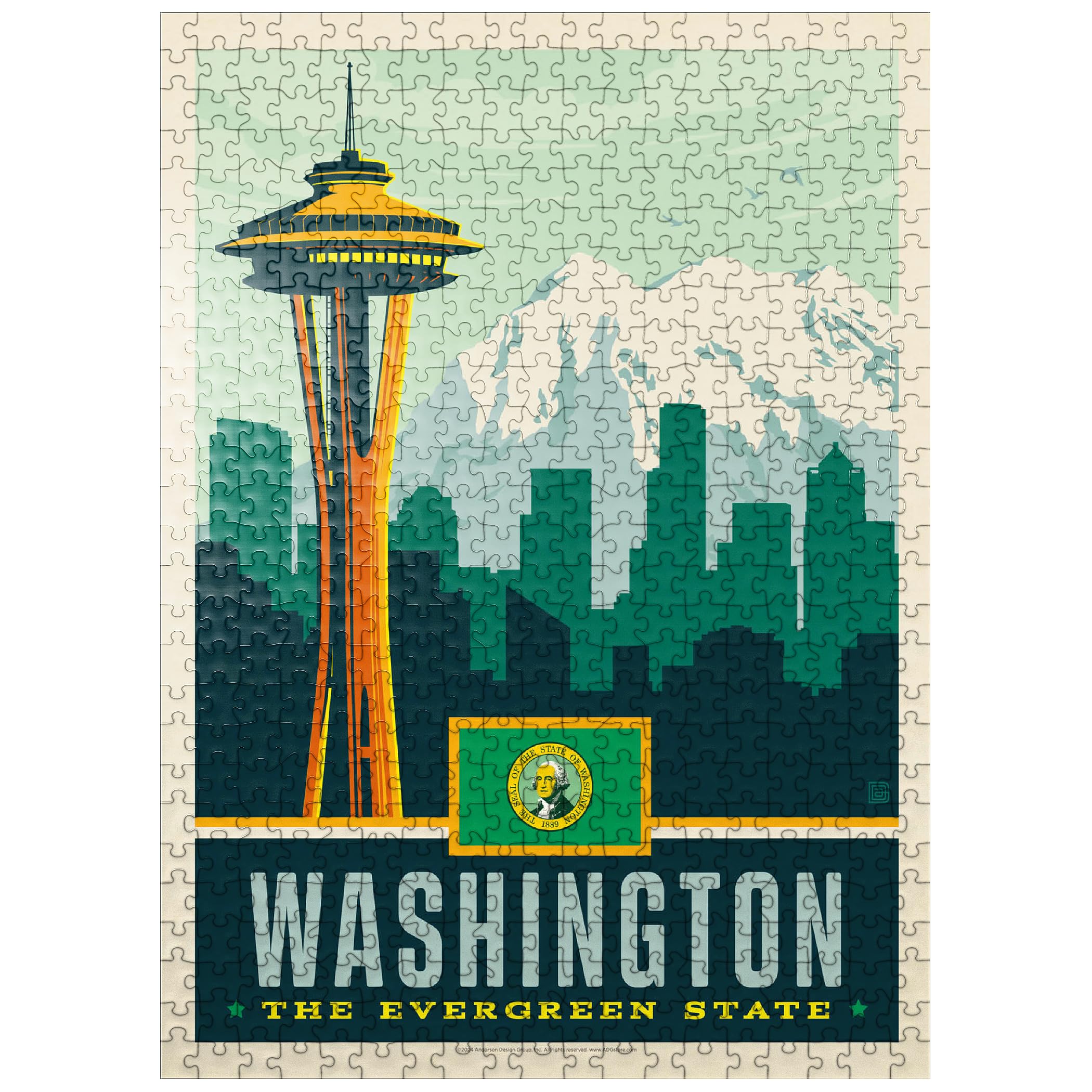 Amazon.com: MyPuzzle Washington: The Evergreen State - Premium 500 ...