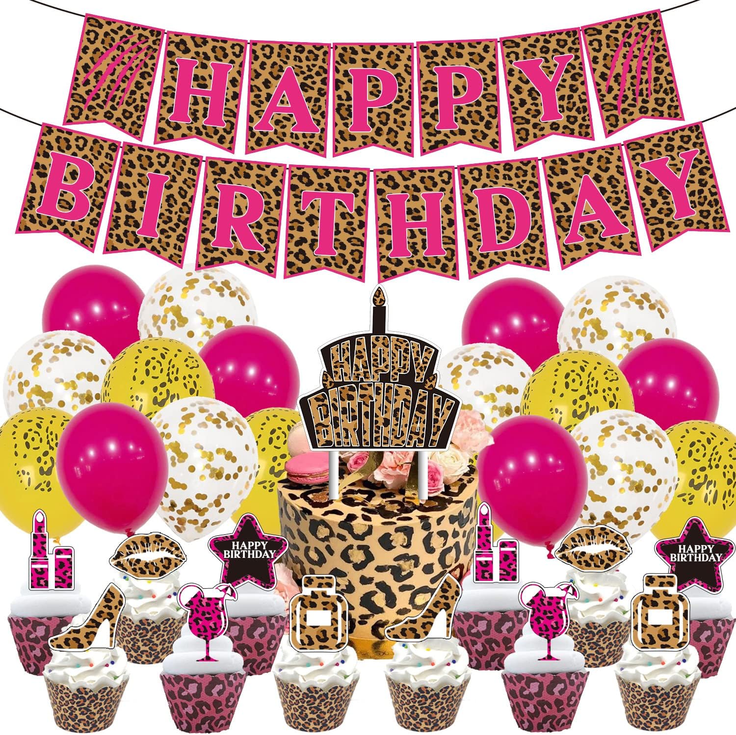 Amazon.com: Cheetah Birthday Party Decorations Leopard Print Balloons ...