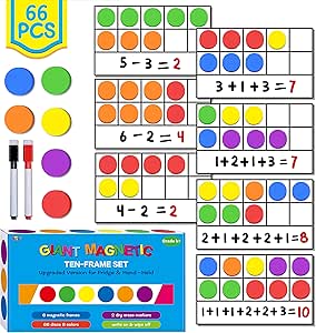 Amazon.com: Magnetic Ten-Frame Set,6 Frames(with Blank Writing Space ...