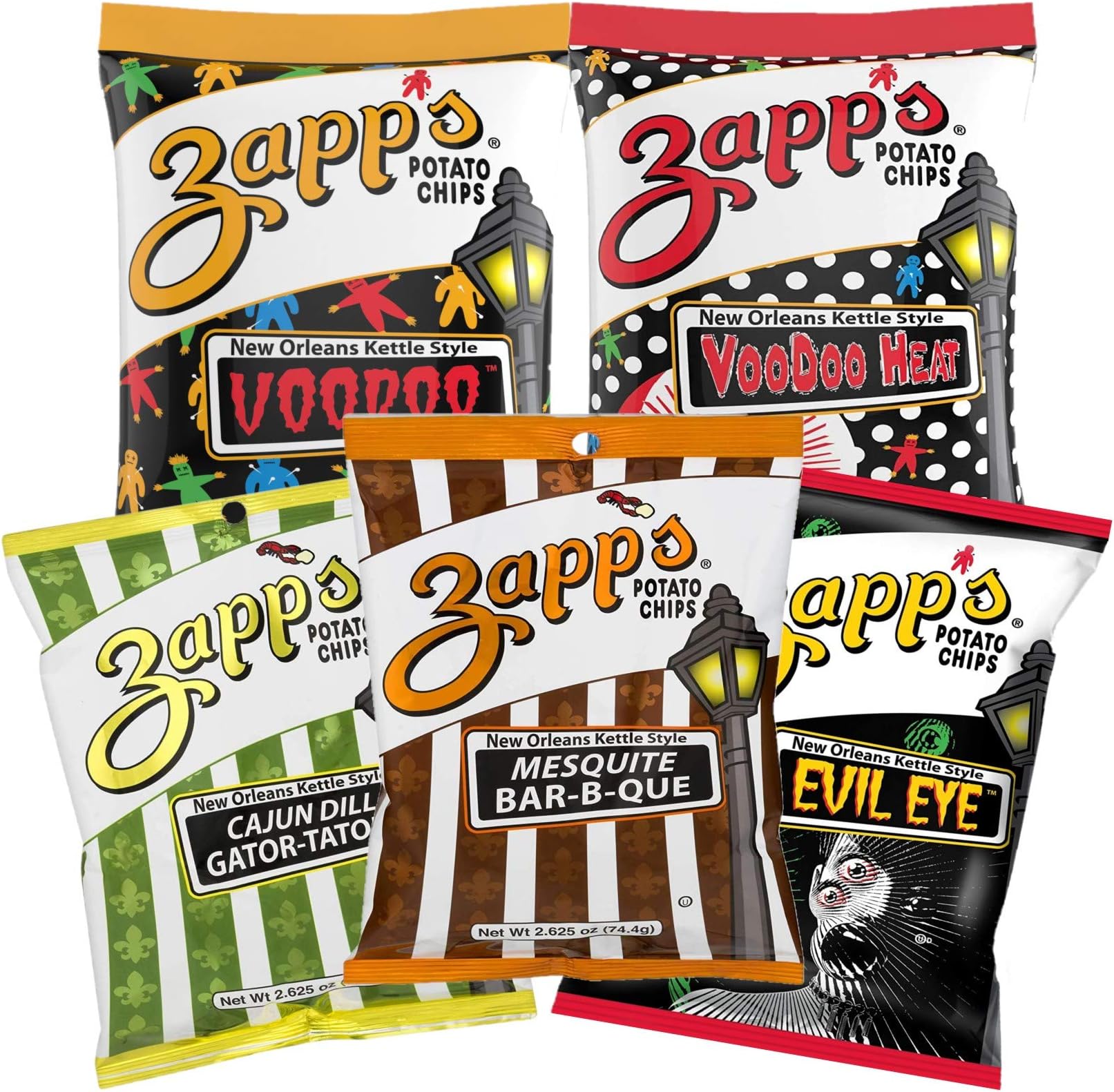 Amazon.com: Zapp's Cajun Dill Gator-Tators Kettle Potato Chips, 2.5 oz ...