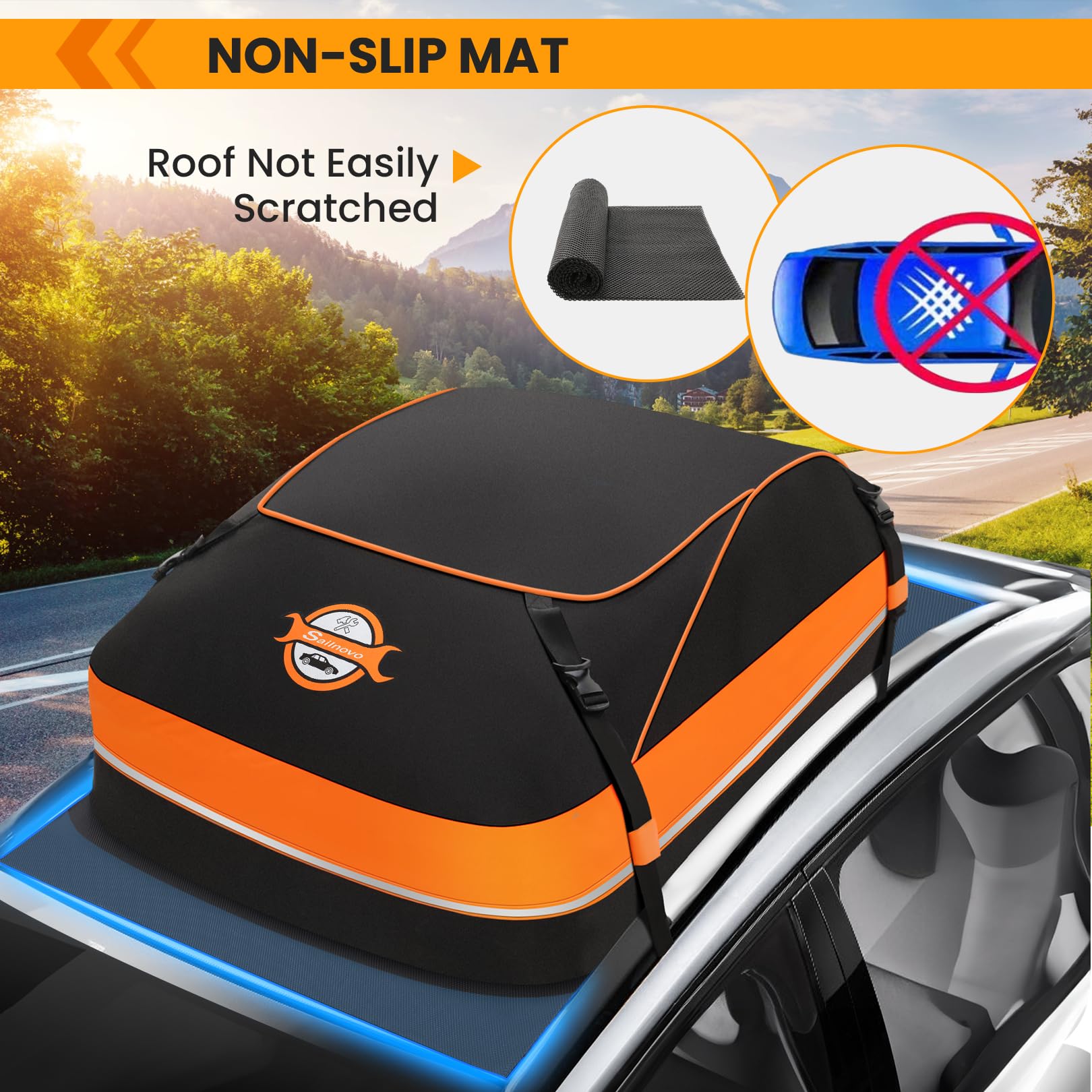 Snapklik.com : Sailnovo Rooftop Cargo Carrier, 15 Cubic Waterproof Soft ...
