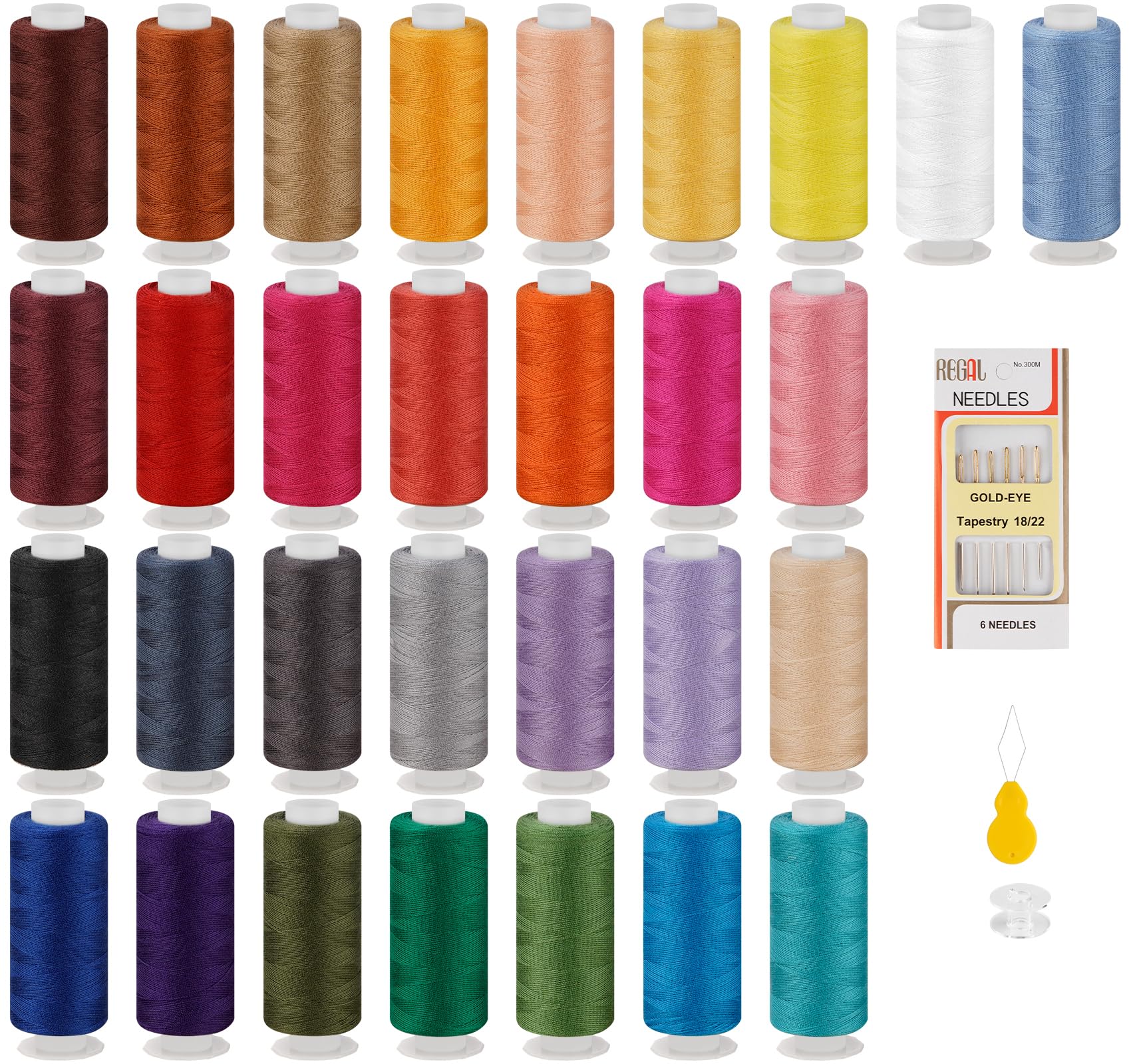 Amazon.com: StiVerse Thread for Sewing, 30 Color Polyester Thread, 500 ...