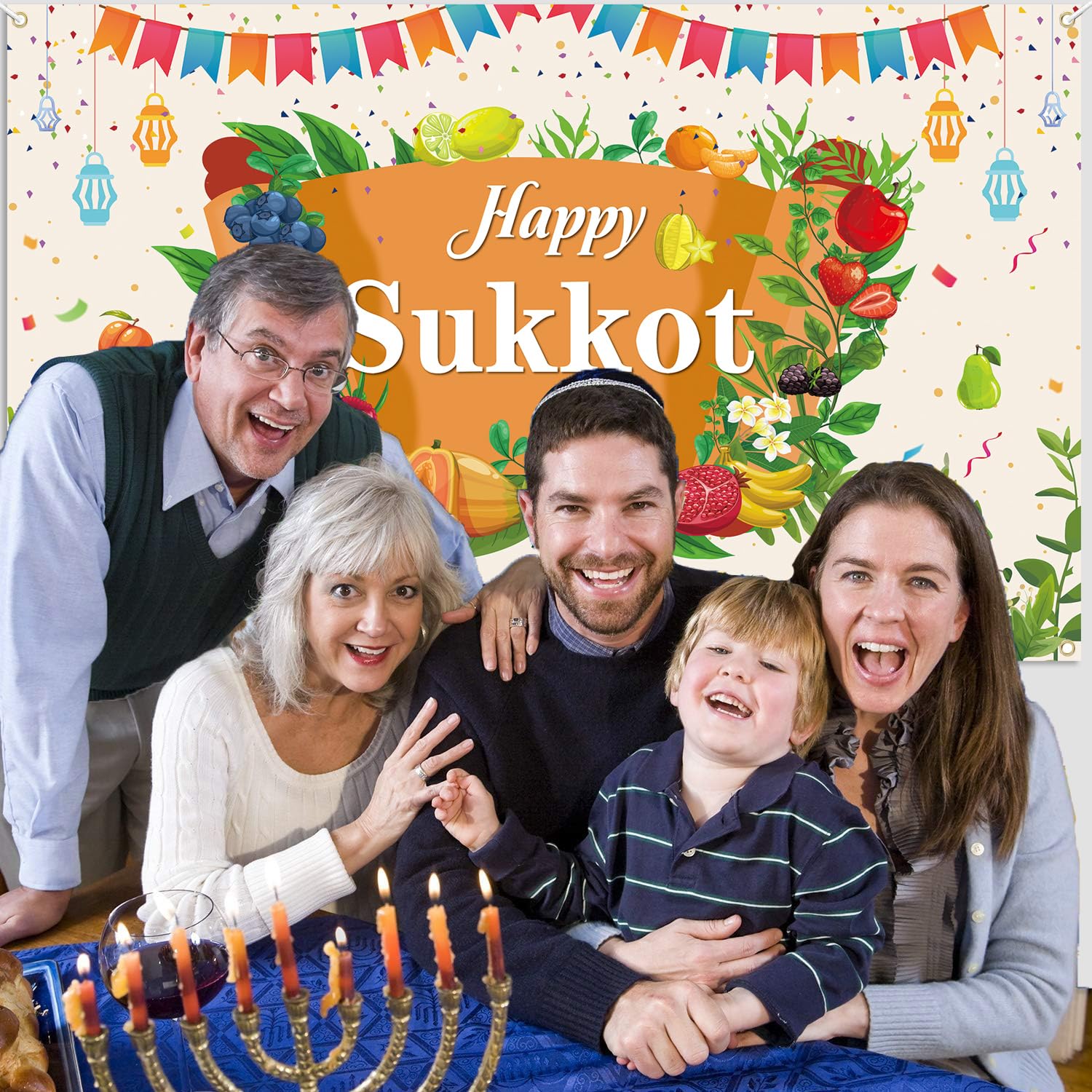 Sukkah Clipart Family Amazon.com : Happy Sukkot Banner Backdrop,