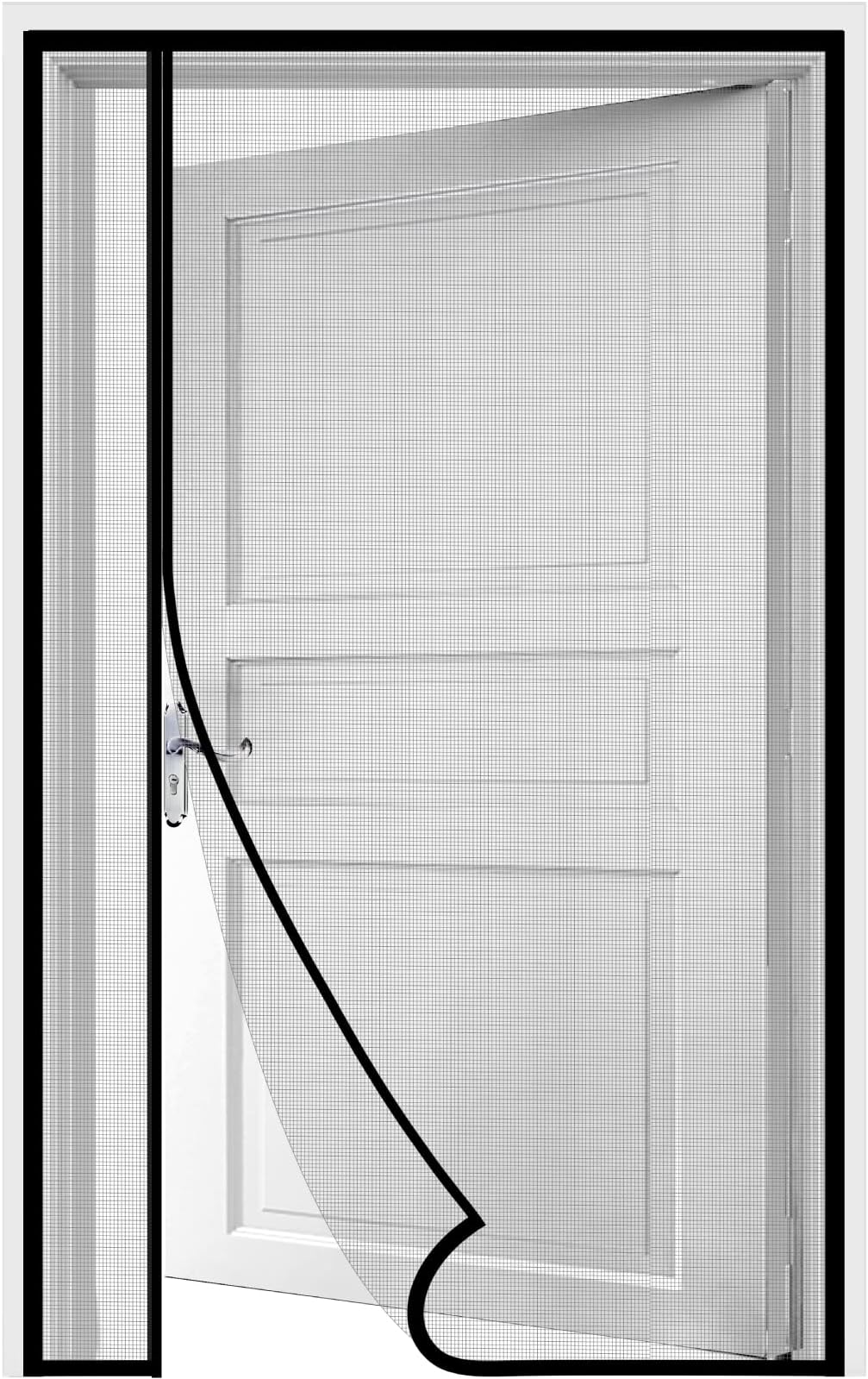 CHIYUNS Magnetic Screen Door Mesh 74 x 83.6 Inch, Fit Door Size 72 x 82 ...