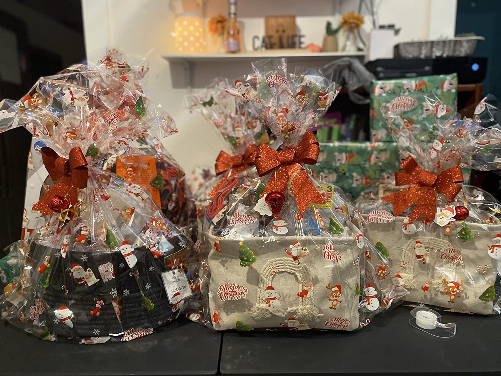 Amazon.com: Christmas Cellophane Wrap Bags,(10 Pcs) X-Large 24” in X 30 ...