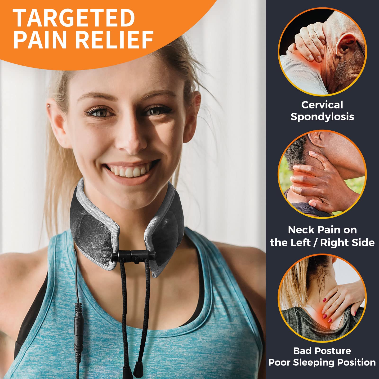 Snapklik.com : Neck Pain Relief Heated Neck Wrap, Weighted Neck Heating ...