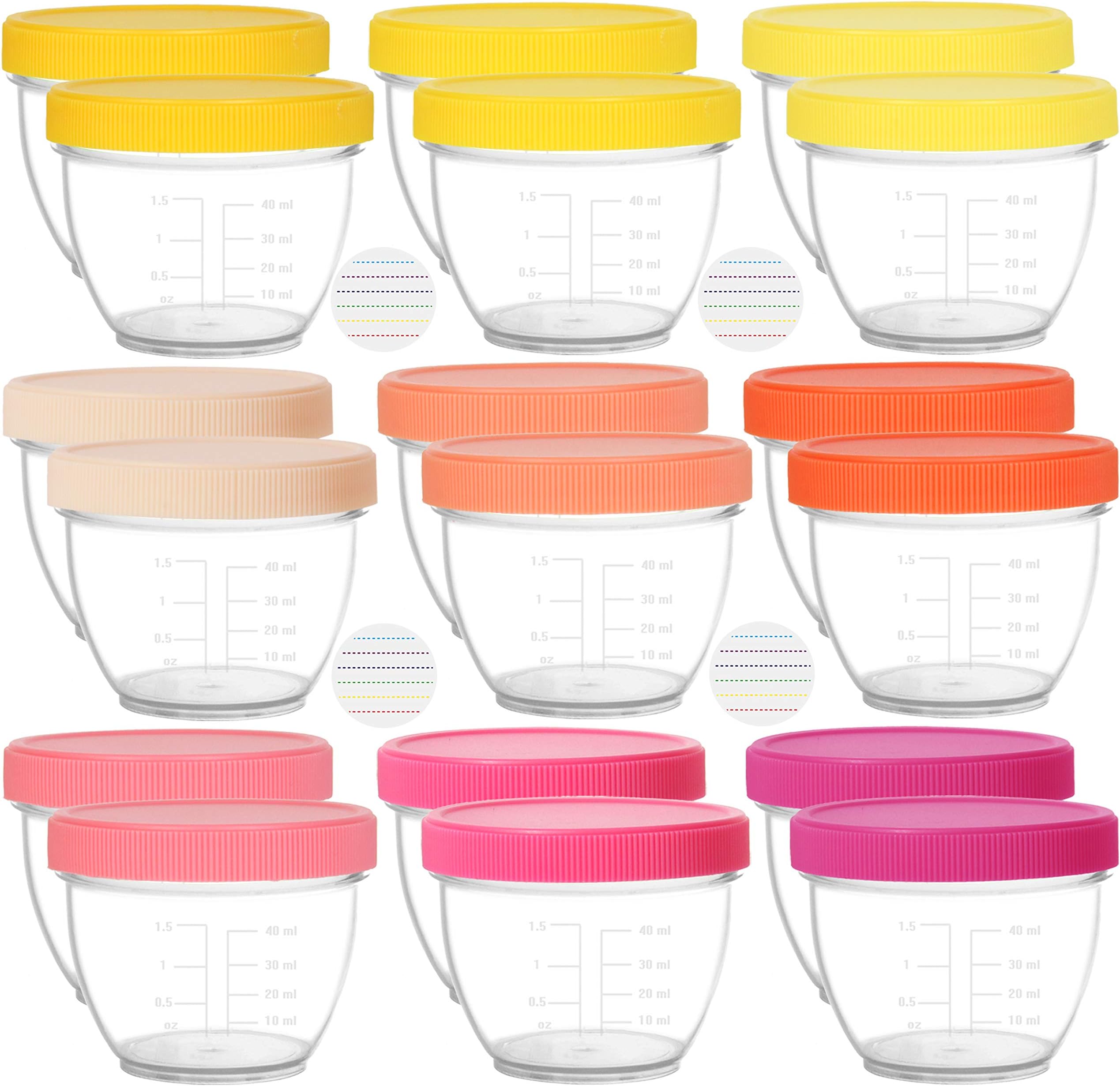 Amazon.com : Youngever 18 Sets Baby Food Storage, 6 Ounce Baby Food ...