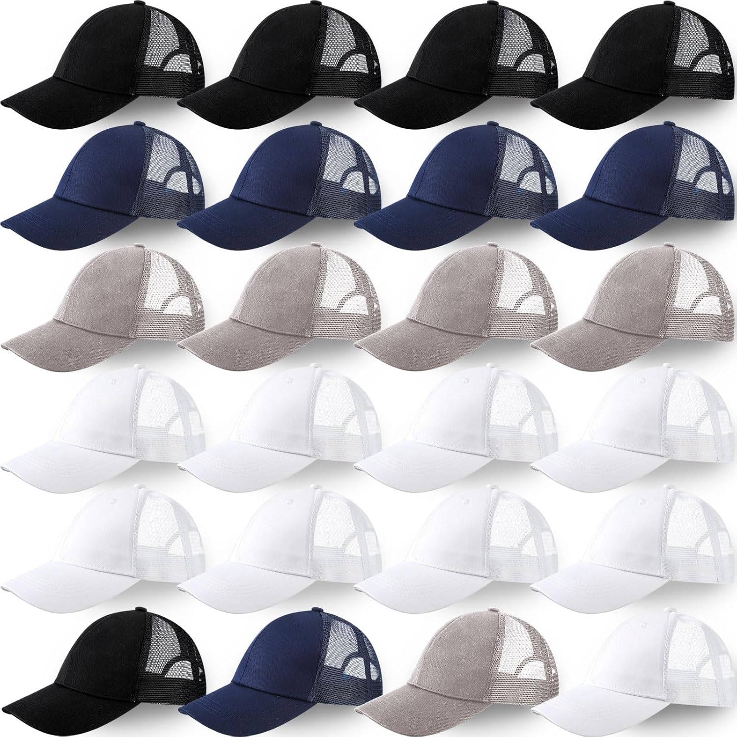 Zhanmai 24 Pcs Mesh Back Caps Bulk for Men Women Sublimation Blank ...
