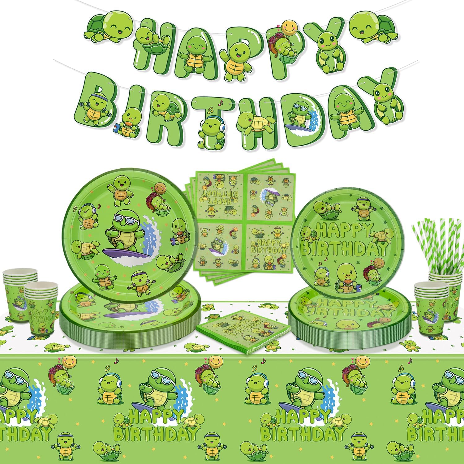 PTECDROTS 102Pcs Multi-colored Turtle Party Decorations - Turtle Theme ...