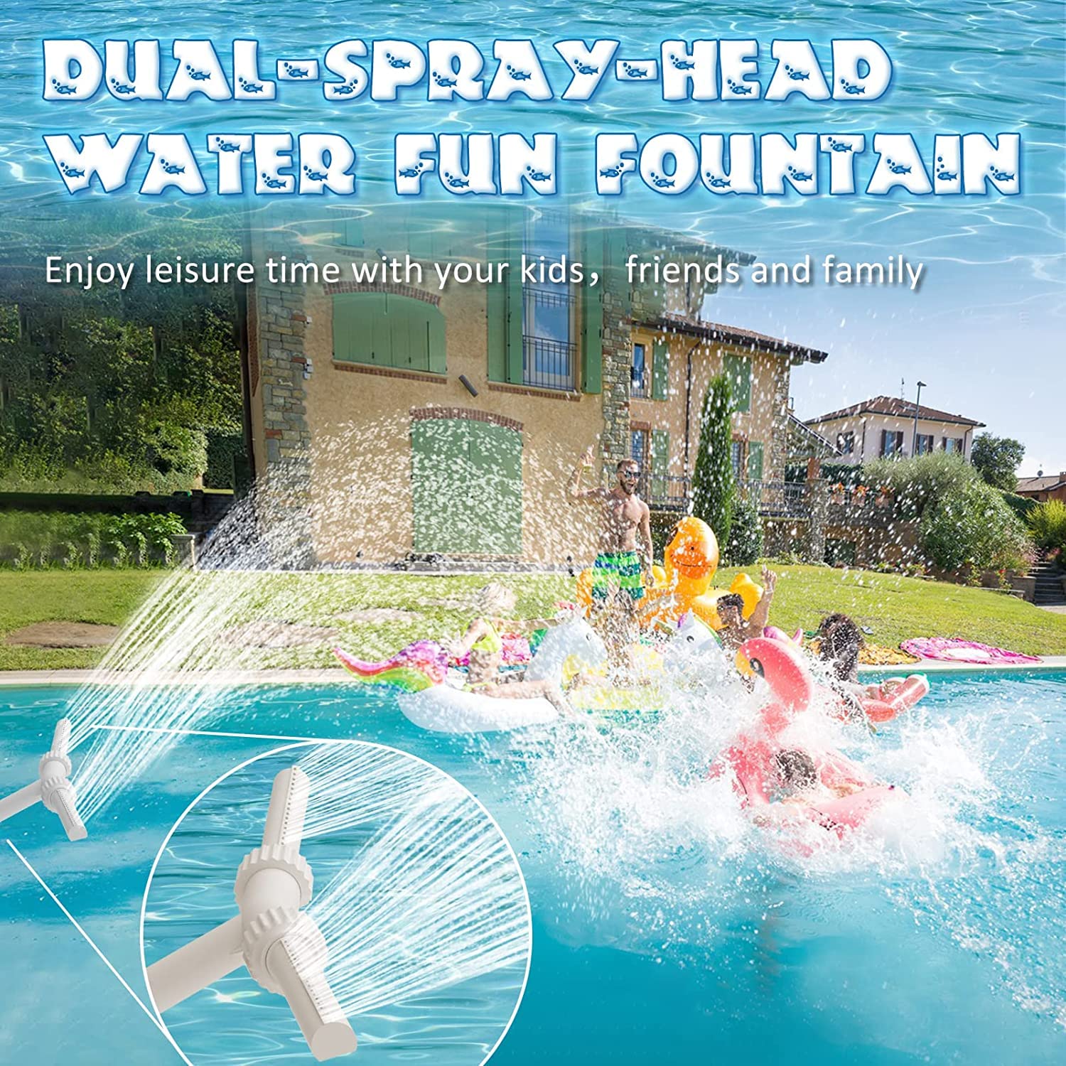 Snapklik.com : Swimming Pool Waterfall Spray Fountain, Pool Waterfall ...