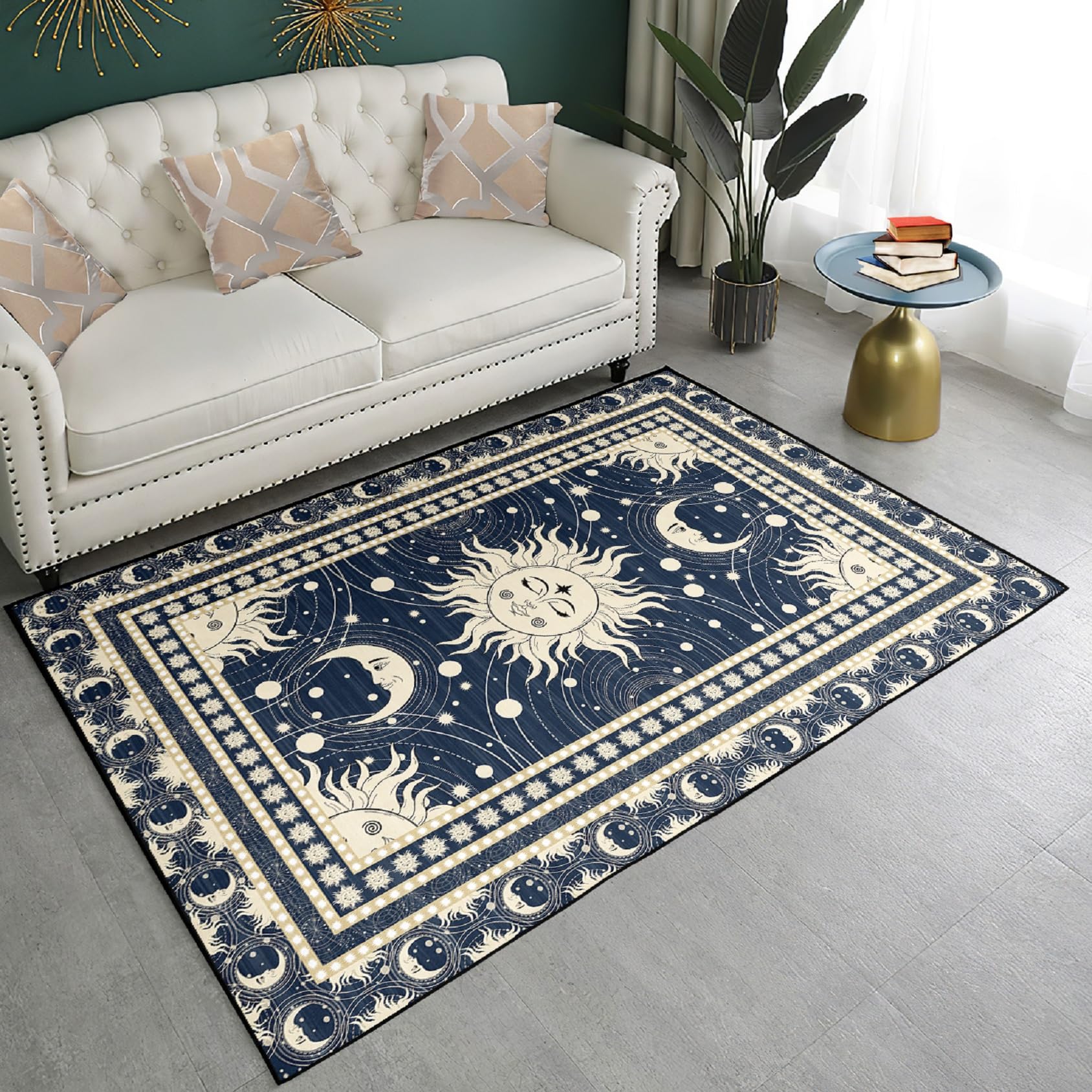 Amazon.com: Jiospet Celestial Rugs for Living Room - Sun and Moon Rug ...