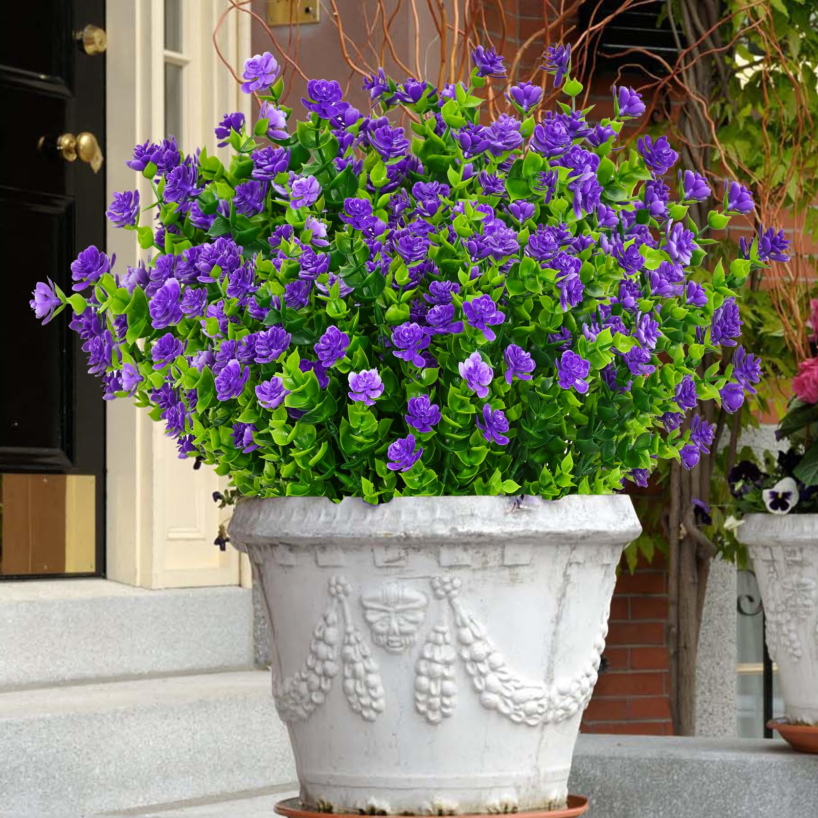 BLEUM CADE Artificial Flowers for Outdoors, 12 Bundles Artificial ...